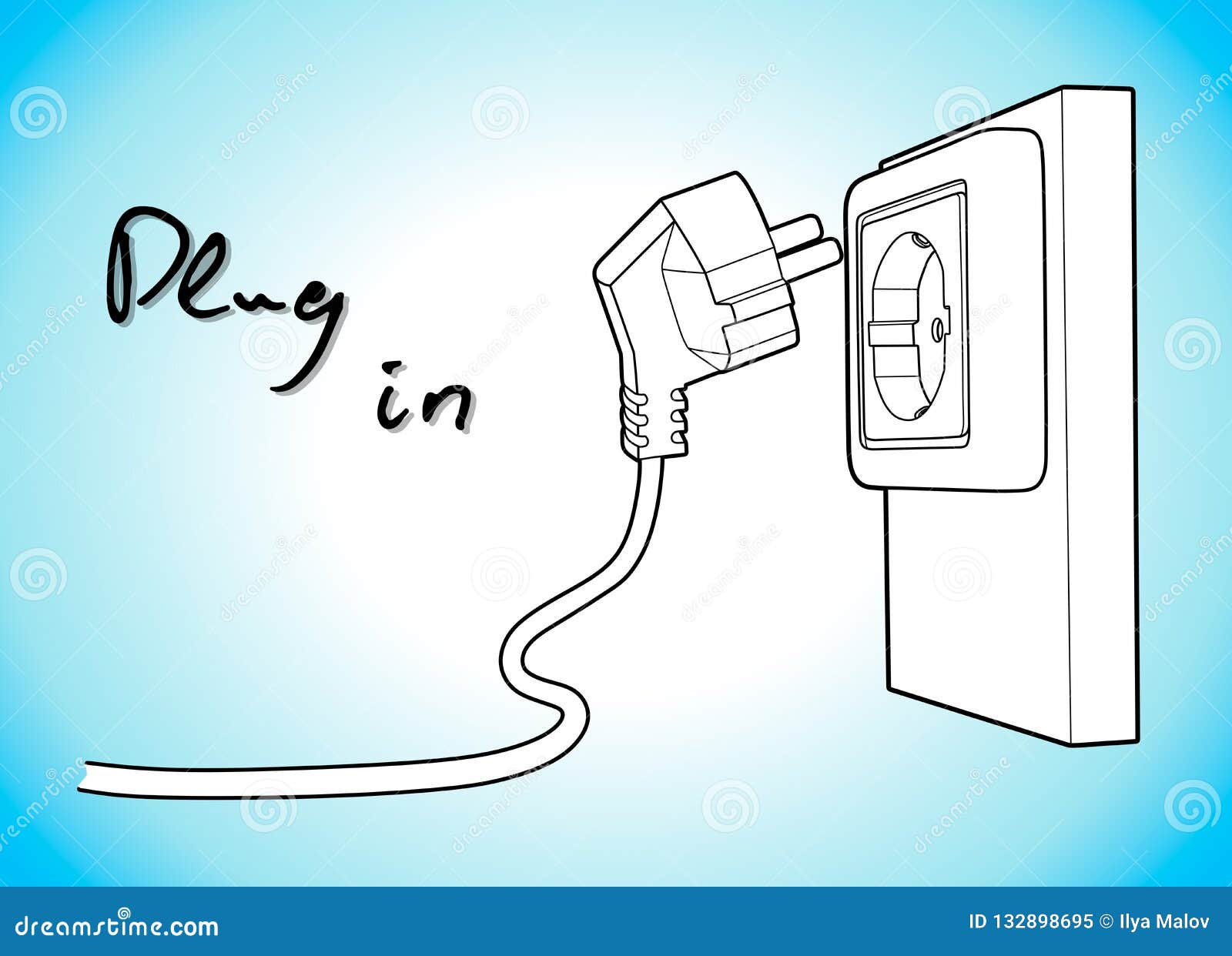 Electricity Plug and Socket. Simple Vector Draw. Stock Vector ...