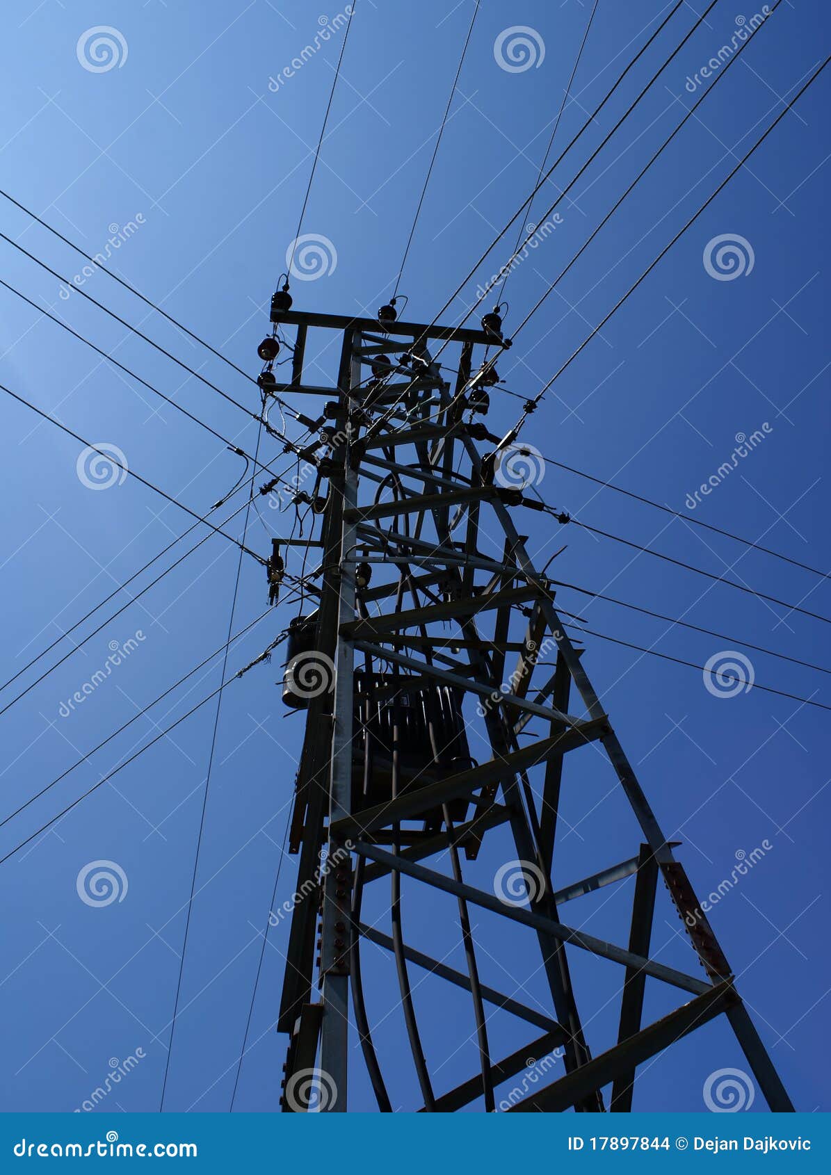 Power Lines Pole stock photo. Image of wire, cable, line - 17897844