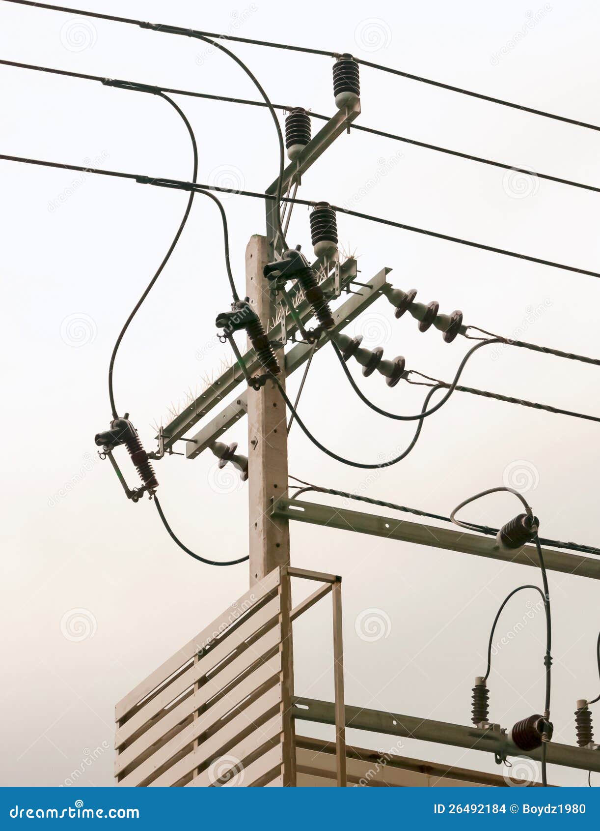 Electricity pole stock photo. Image of pole, grid, danger - 26492184
