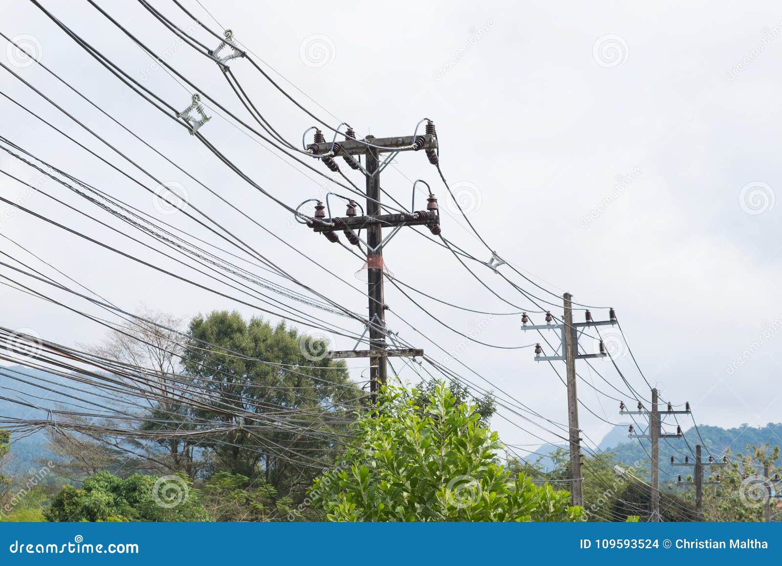 Electricity Pole on the Roadside Stock Photo - Image of design, metal ...