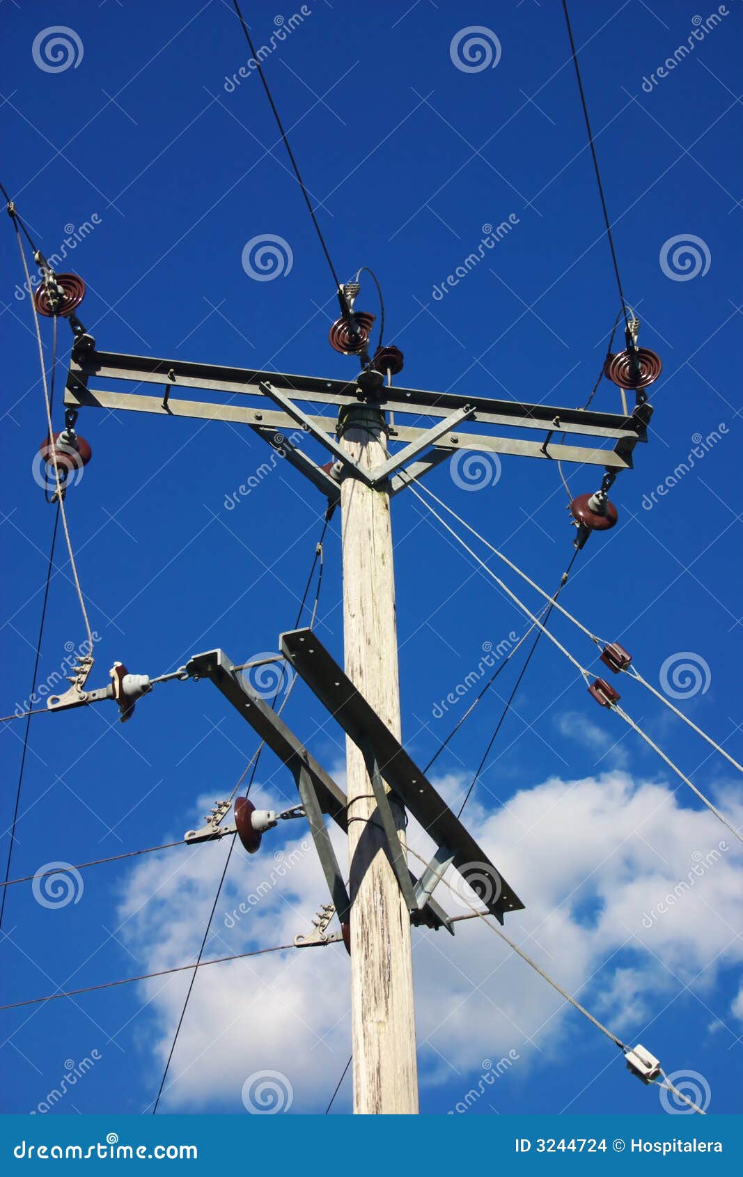 Electricity Poles and Wires Stock Photo - Image of blue, wire: 3244724