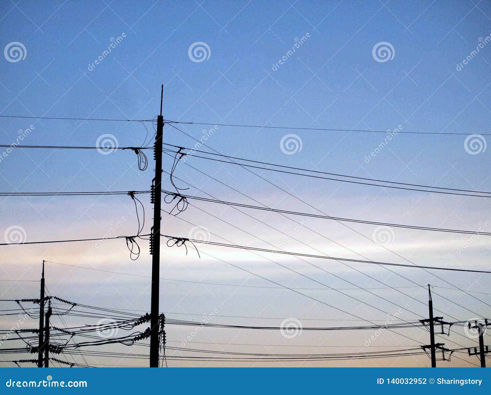 Electricity post stock photo. Image of cable, power - 140032952