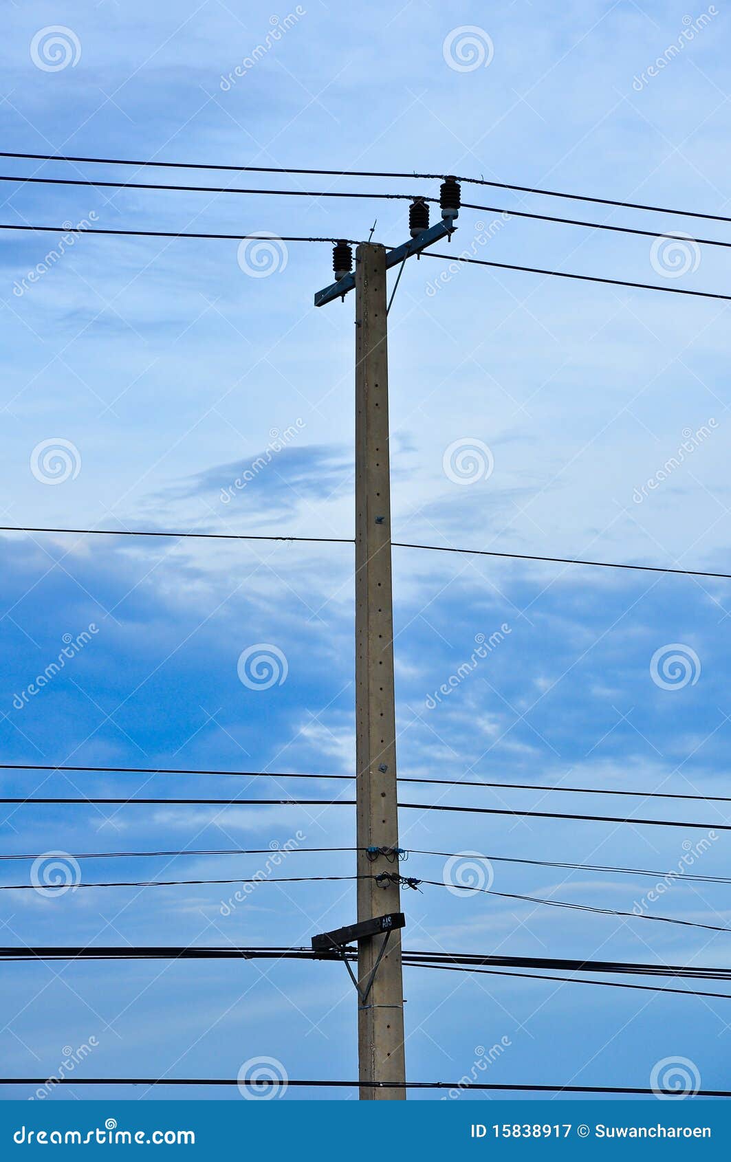 Electricity post stock image. Image of equipment, line - 15838917