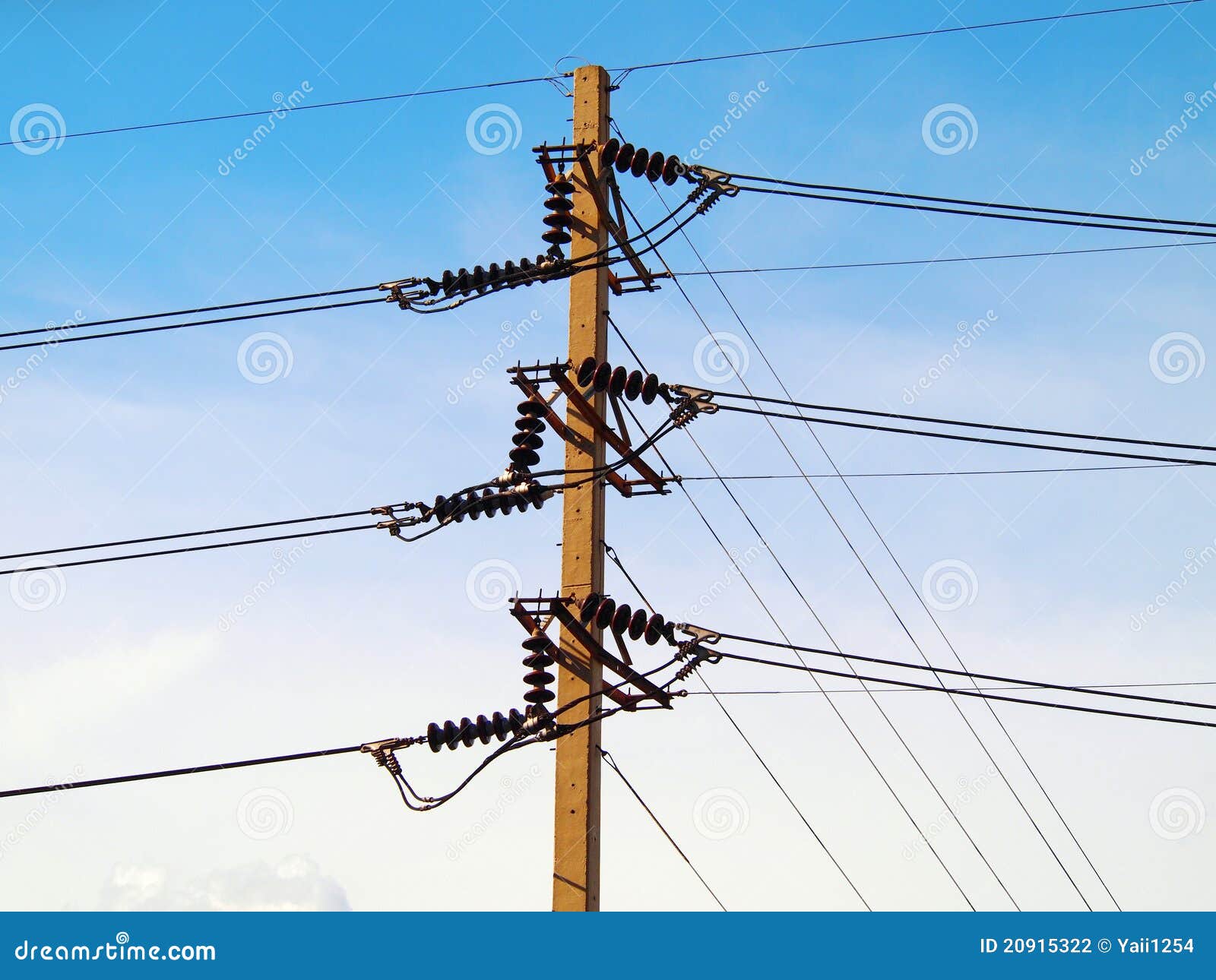 Electricity post stock photo. Image of network, cable - 20915322