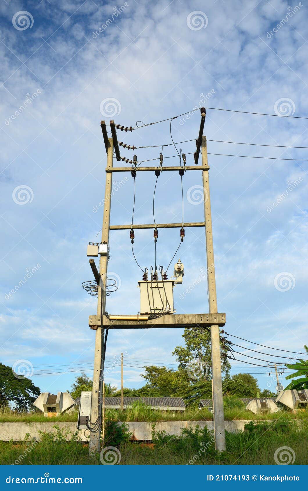 Electricity post stock image. Image of current, beautiful - 21074193