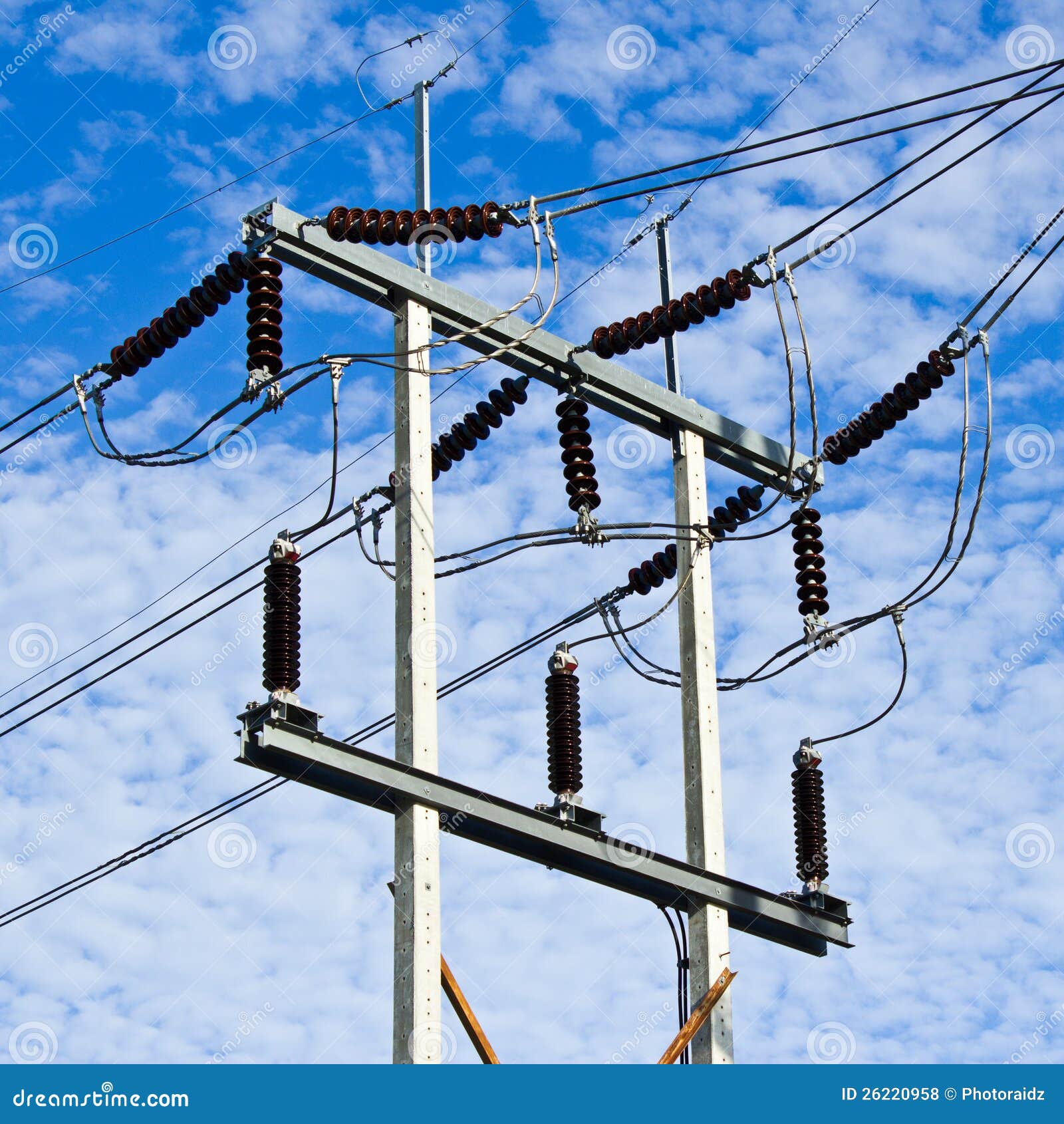 Electricity post stock photo. Image of distribution, engineering - 26220958