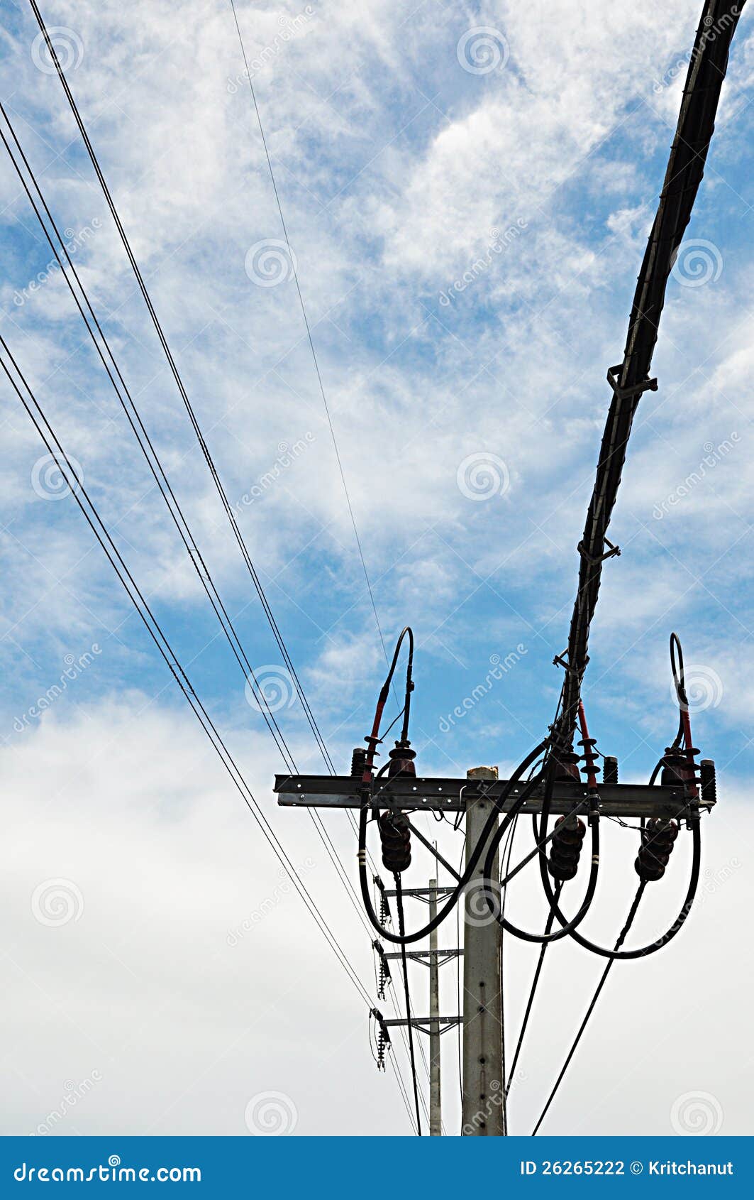 Electricity post stock photo. Image of black, background - 26265222
