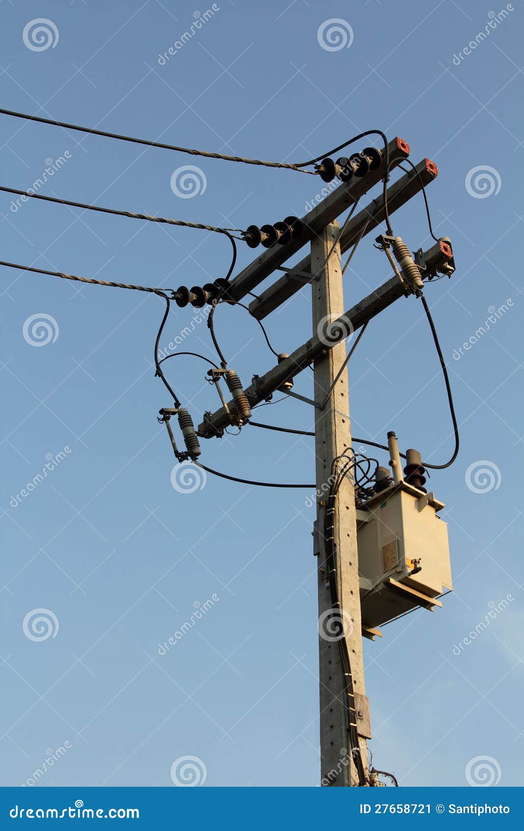 Electricity post stock image. Image of high, urban, blue - 27658721