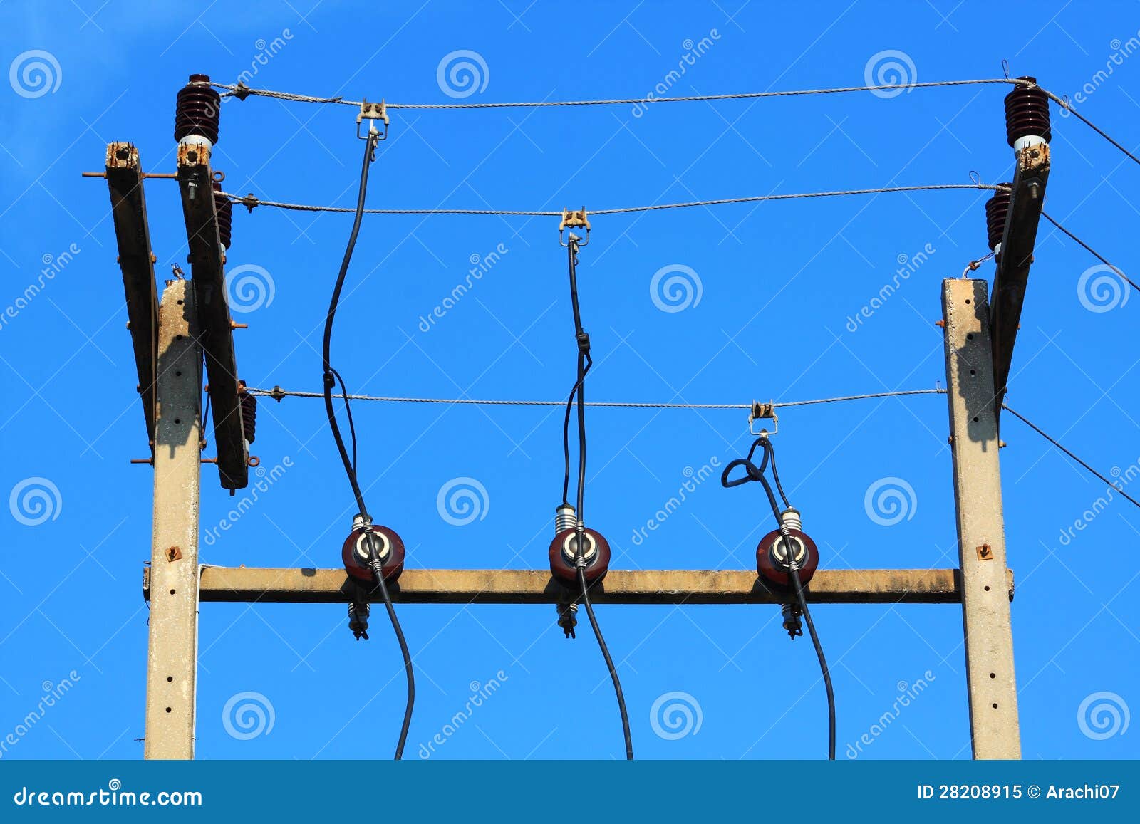 Electricity post stock image. Image of connection, electrics - 28208915