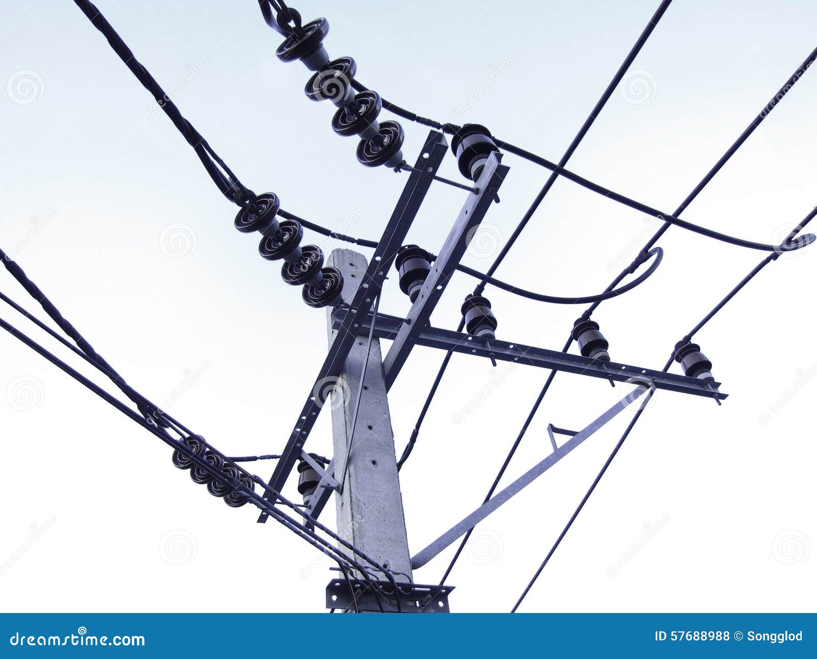 Electricity post stock photo. Image of distribution, electricity - 57688988