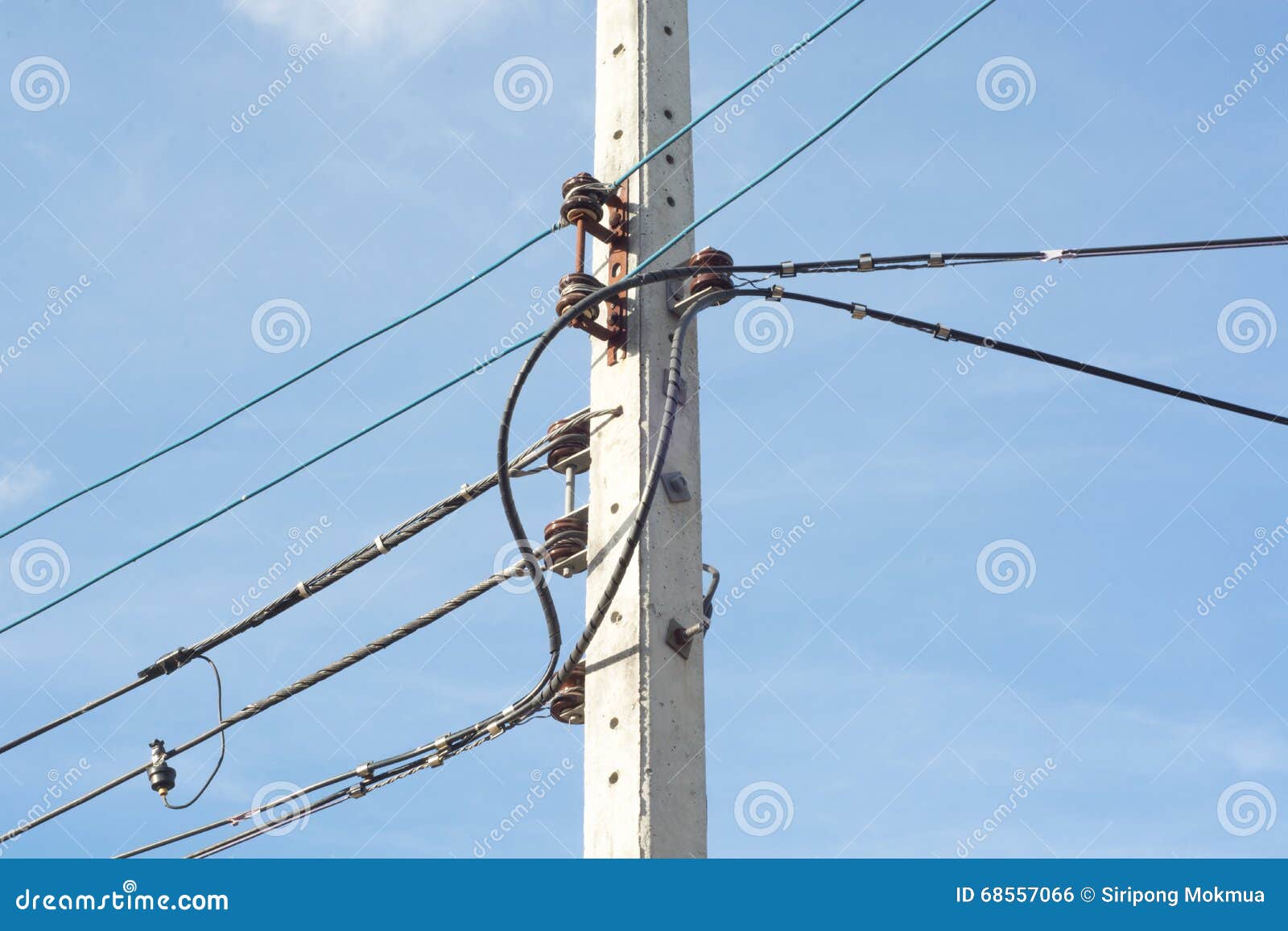 Electricity post stock photo. Image of electric, electricity - 68557066