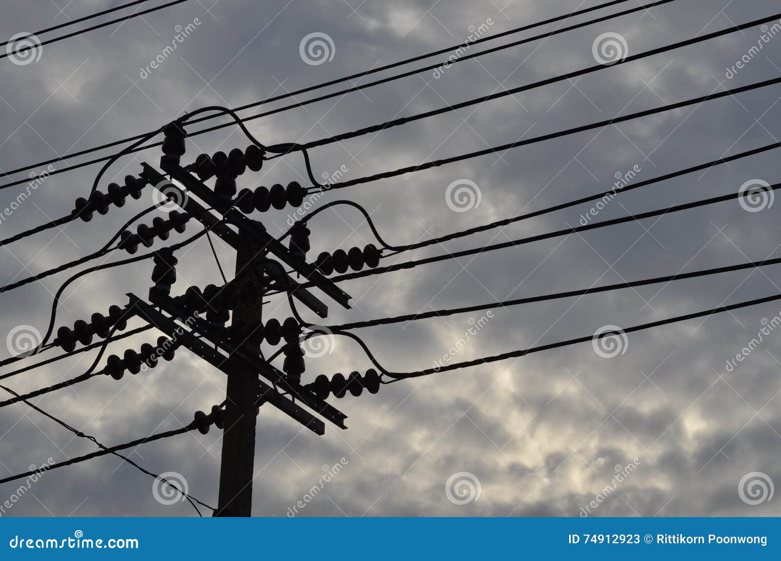 Electricity post stock image. Image of high, line, chaos - 74912923