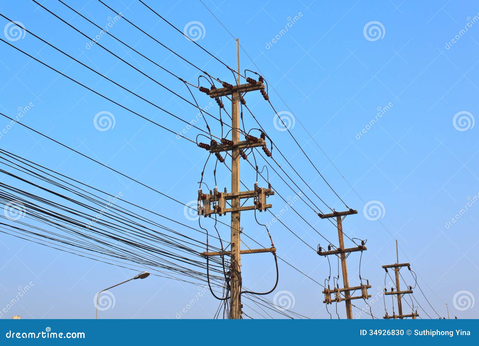 Electricity post stock photo. Image of current, light - 34926830