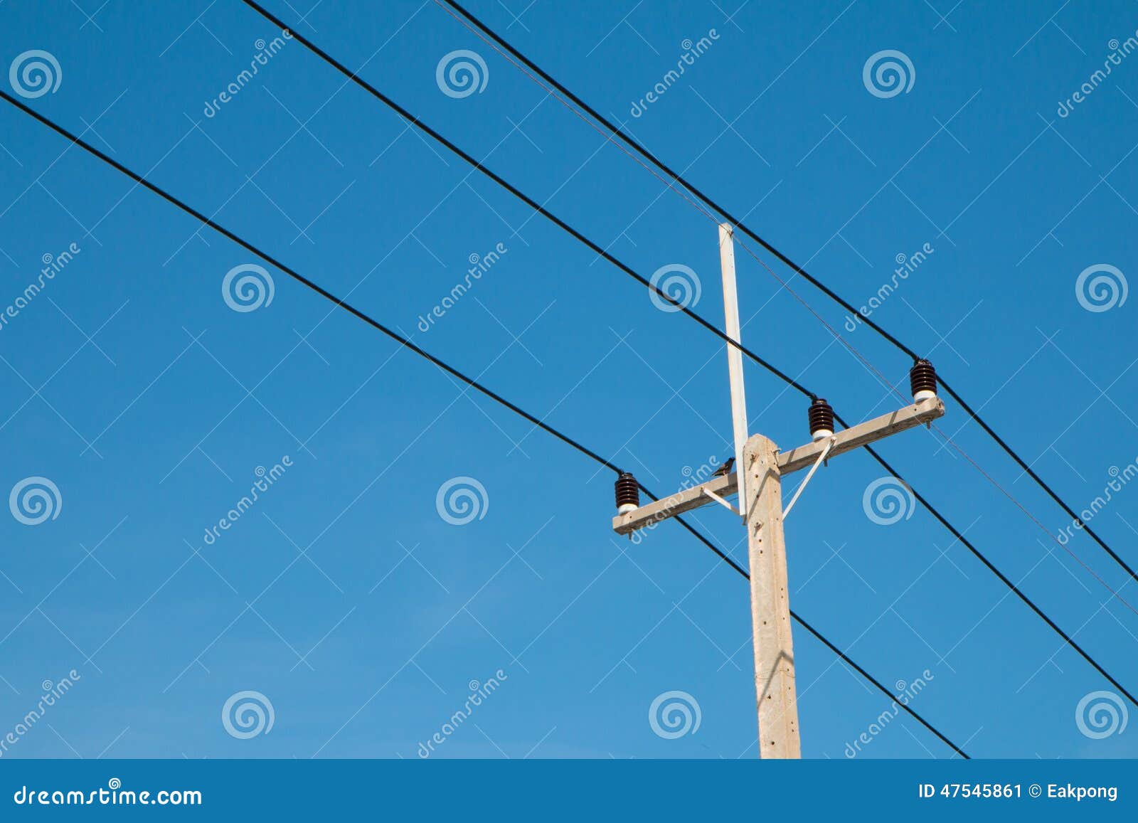 Electricity Post And High Voltage Electric Power Substation Stock Image ...