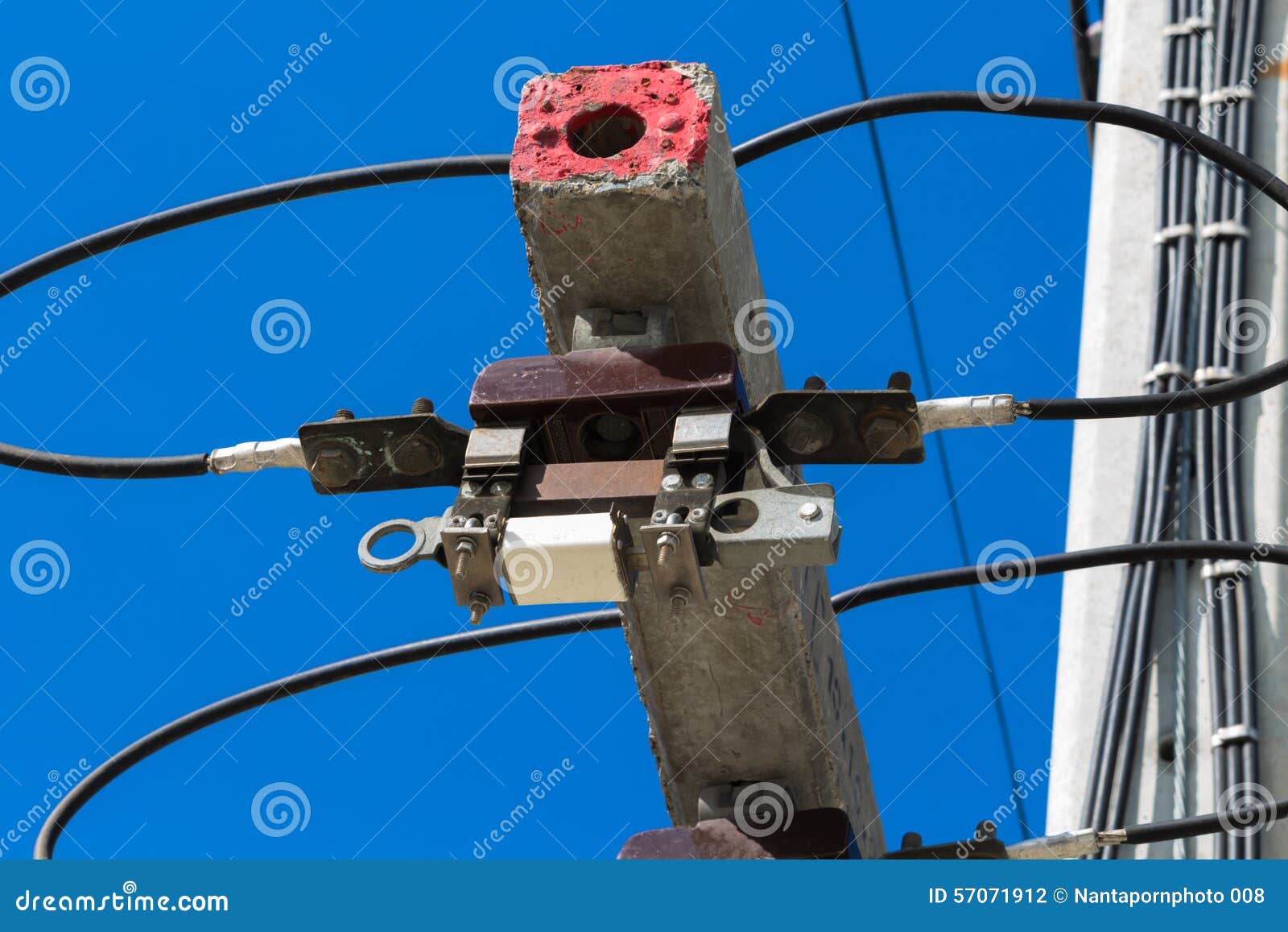 Electricity post with fuse stock photo. Image of engineering - 57071912