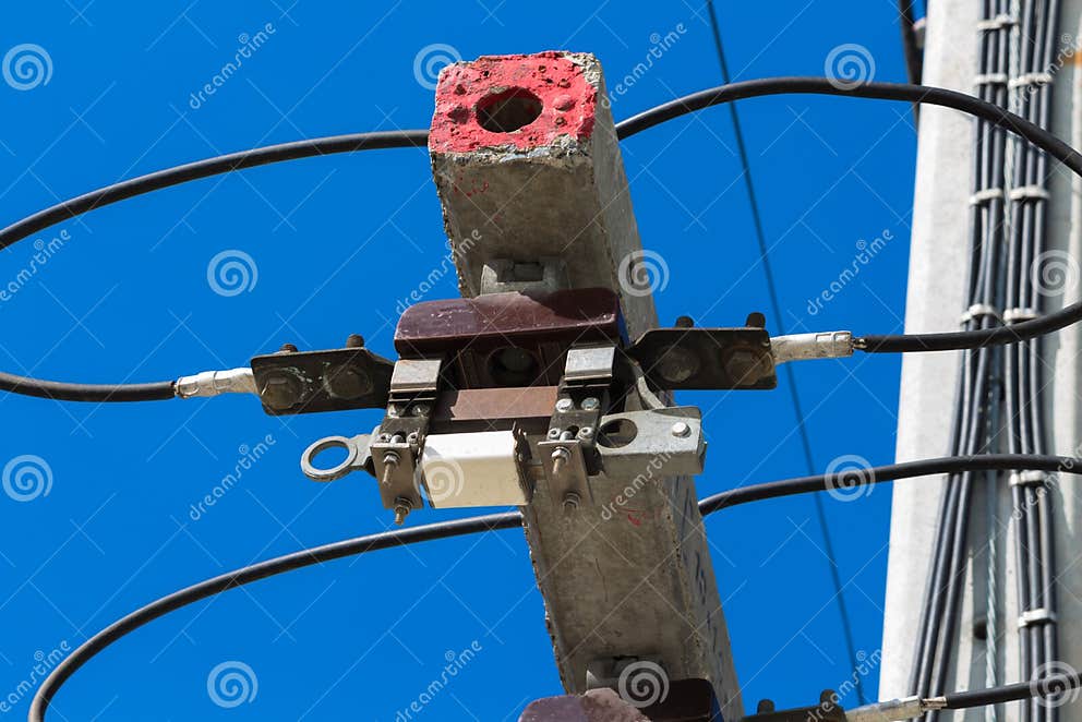 Electricity post with fuse stock photo. Image of engineering - 57071912
