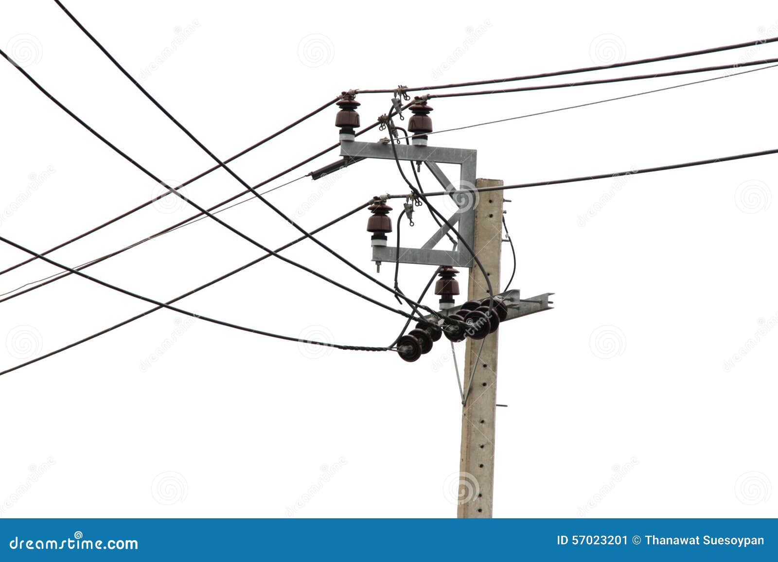 Electricity post stock image. Image of term, poles, voltage - 57023201