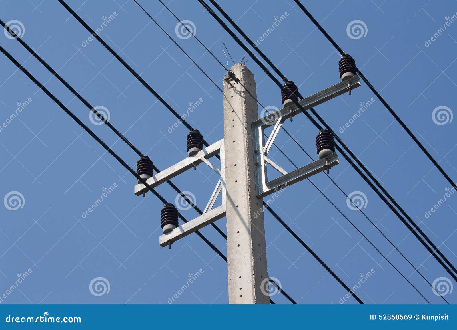 Electricity post stock image. Image of electric, construction - 52858569
