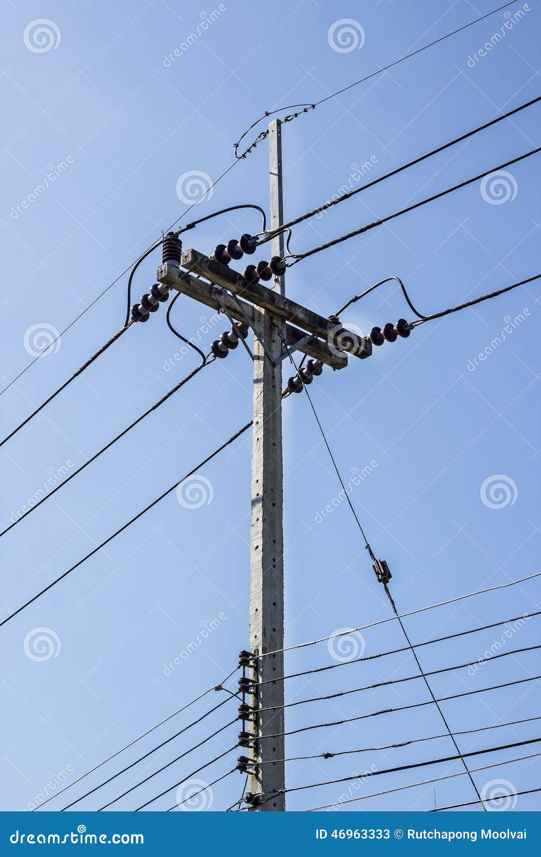 Electricity Post and Illegal Electricity Connections Stock Image ...