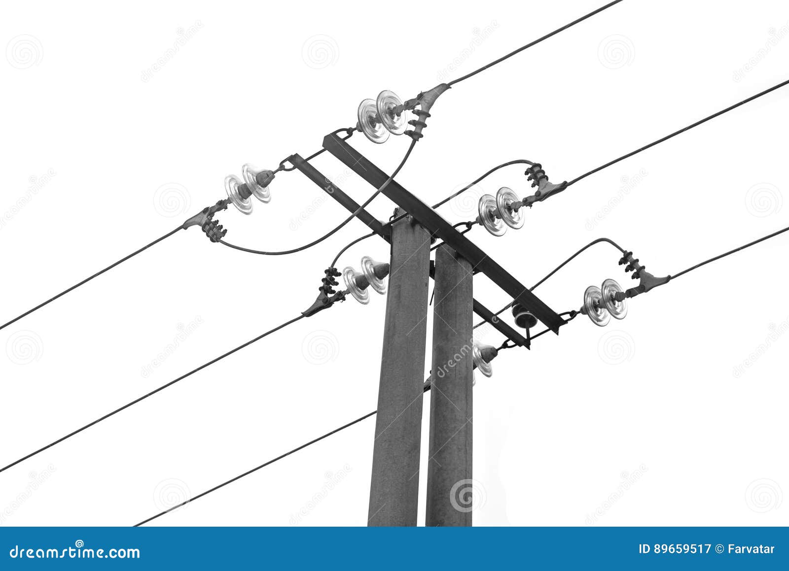 Electricity Post Isolated on White Stock Image - Image of energy ...