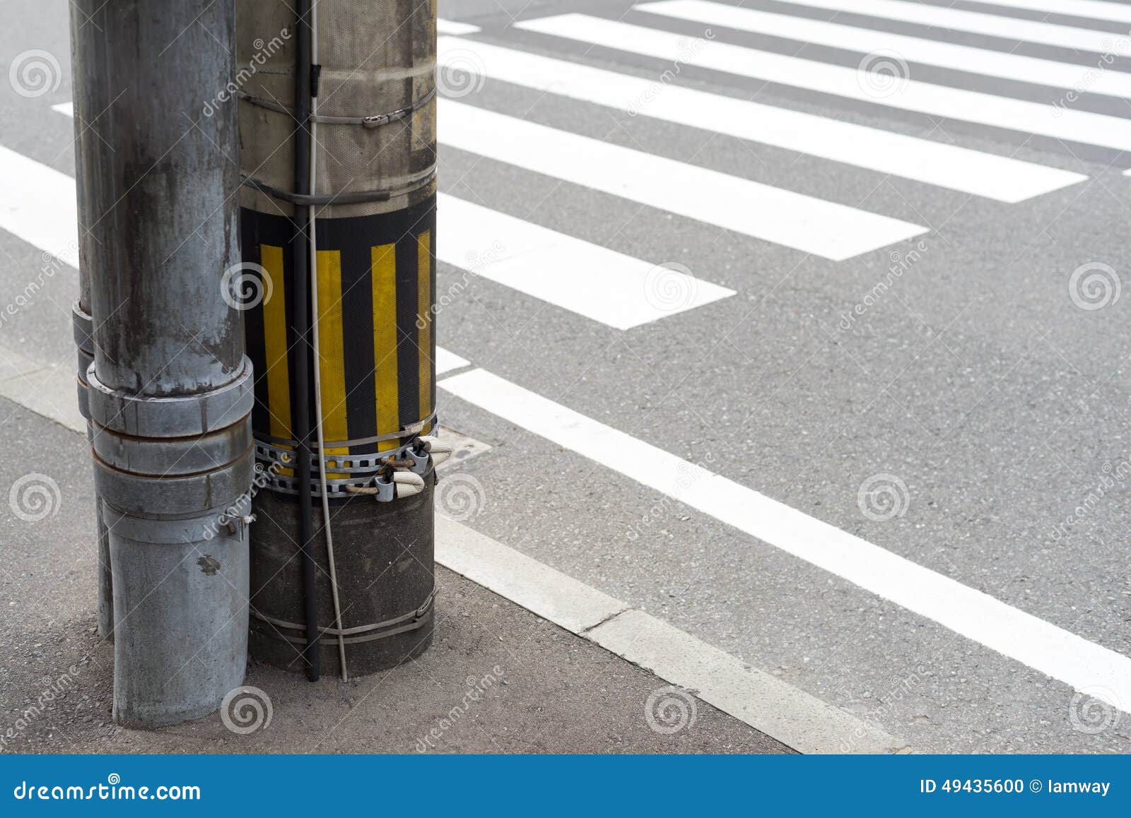 Electricity Post in Japan beside a Crosswalk Stock Photo - Image of ...