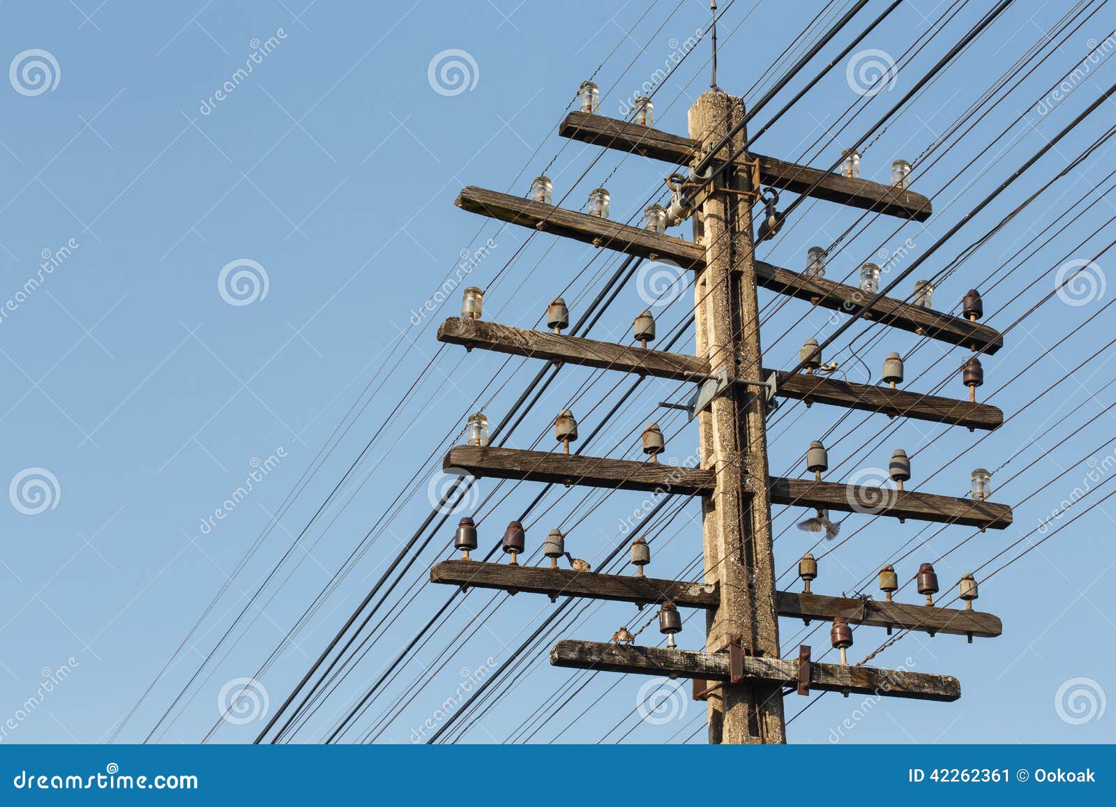 Electricity post stock image. Image of electrical, conductor - 42262361