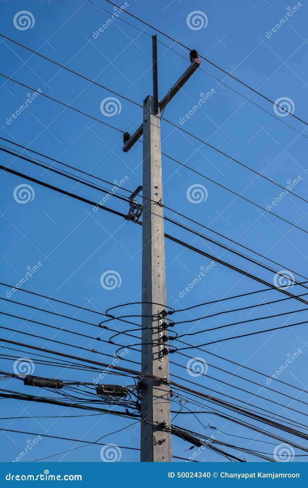 Electricity post stock photo. Image of electrical, grid - 50024340