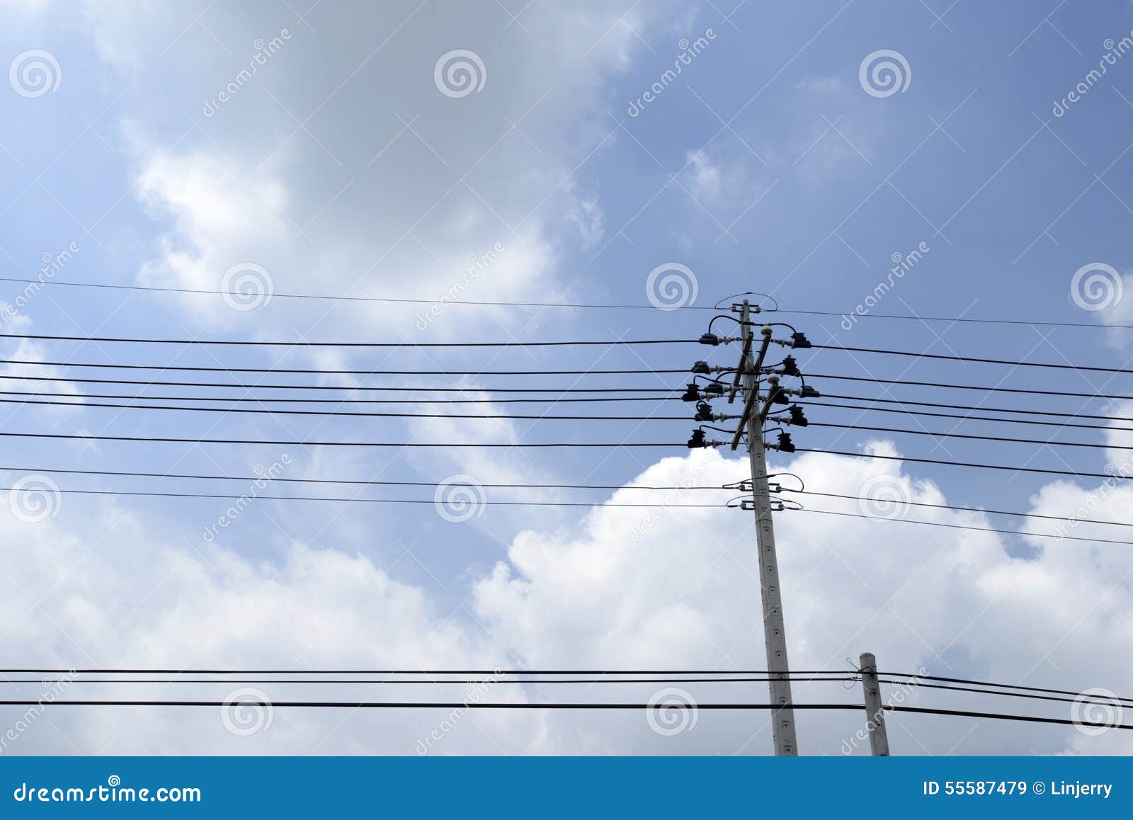 Electricity post stock image. Image of high, network - 55587479