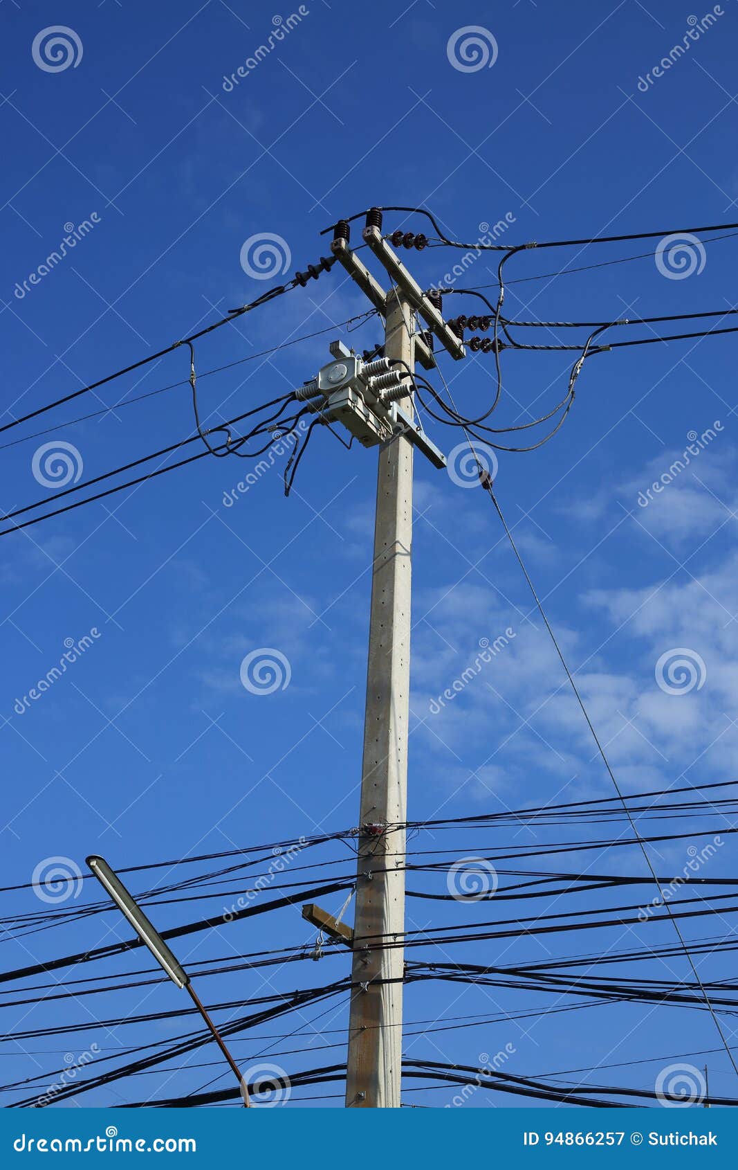 Electricity post stock image. Image of post, watt, pylon - 94866257