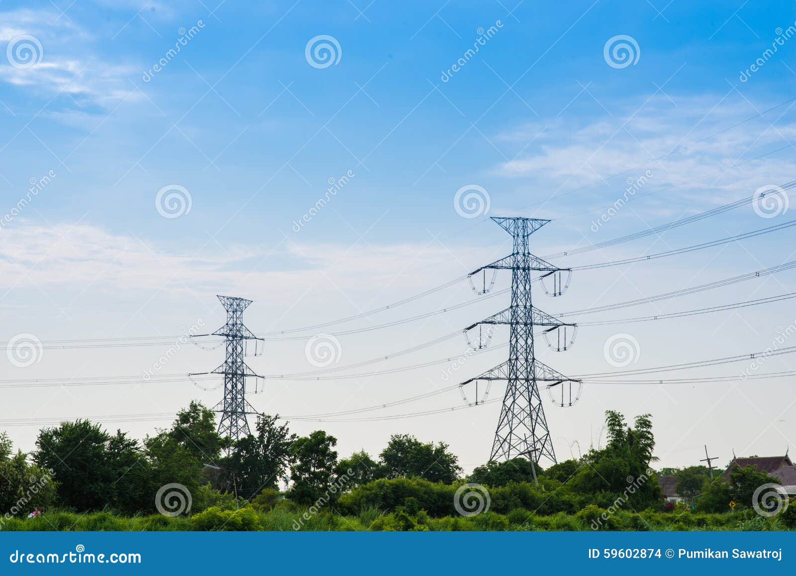 Electricity post stock photo. Image of high, power, energy - 59602874