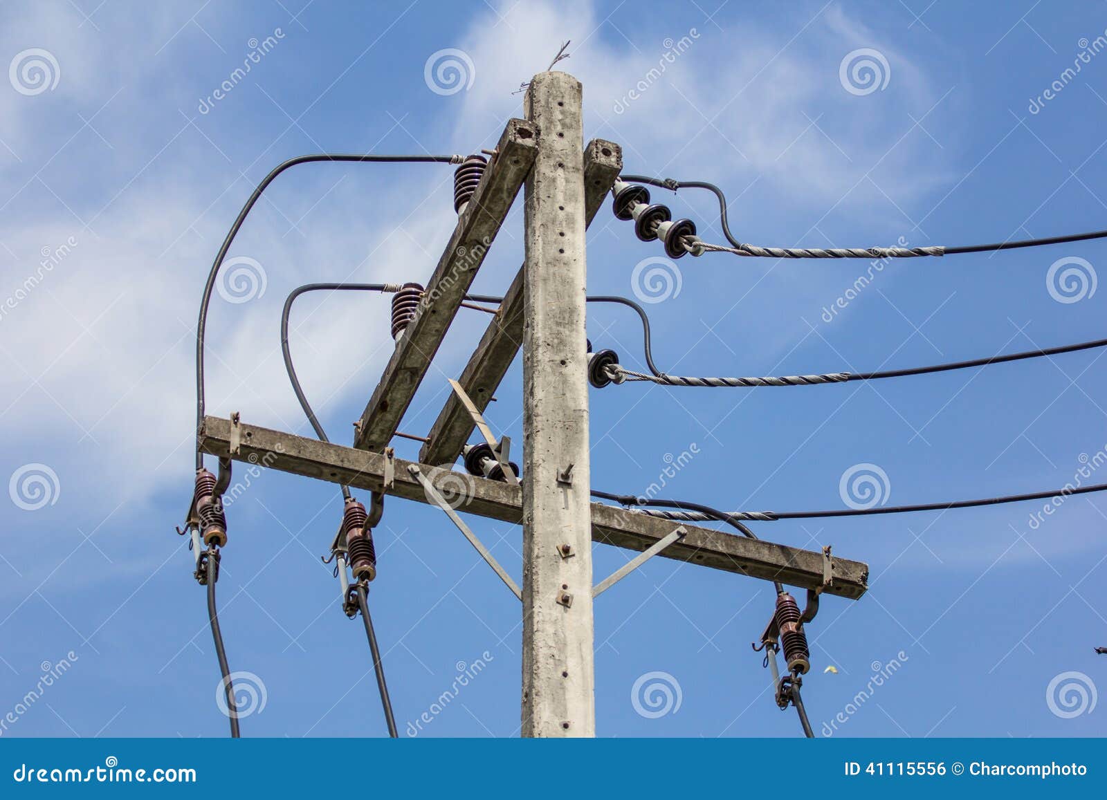 Electricity post stock photo. Image of current, station - 41115556