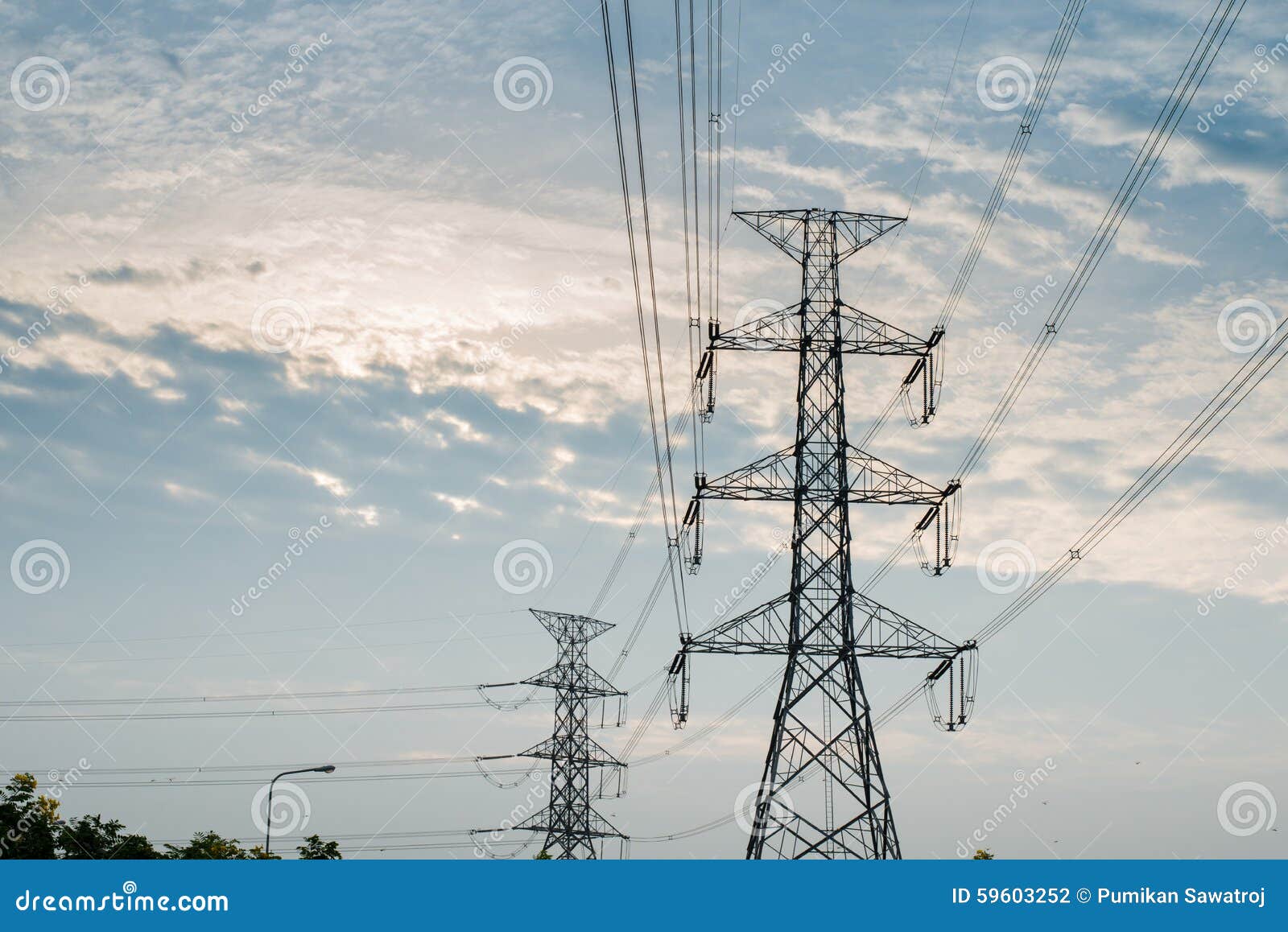 Electricity Post in the Sky Stock Photo - Image of post, industrial ...