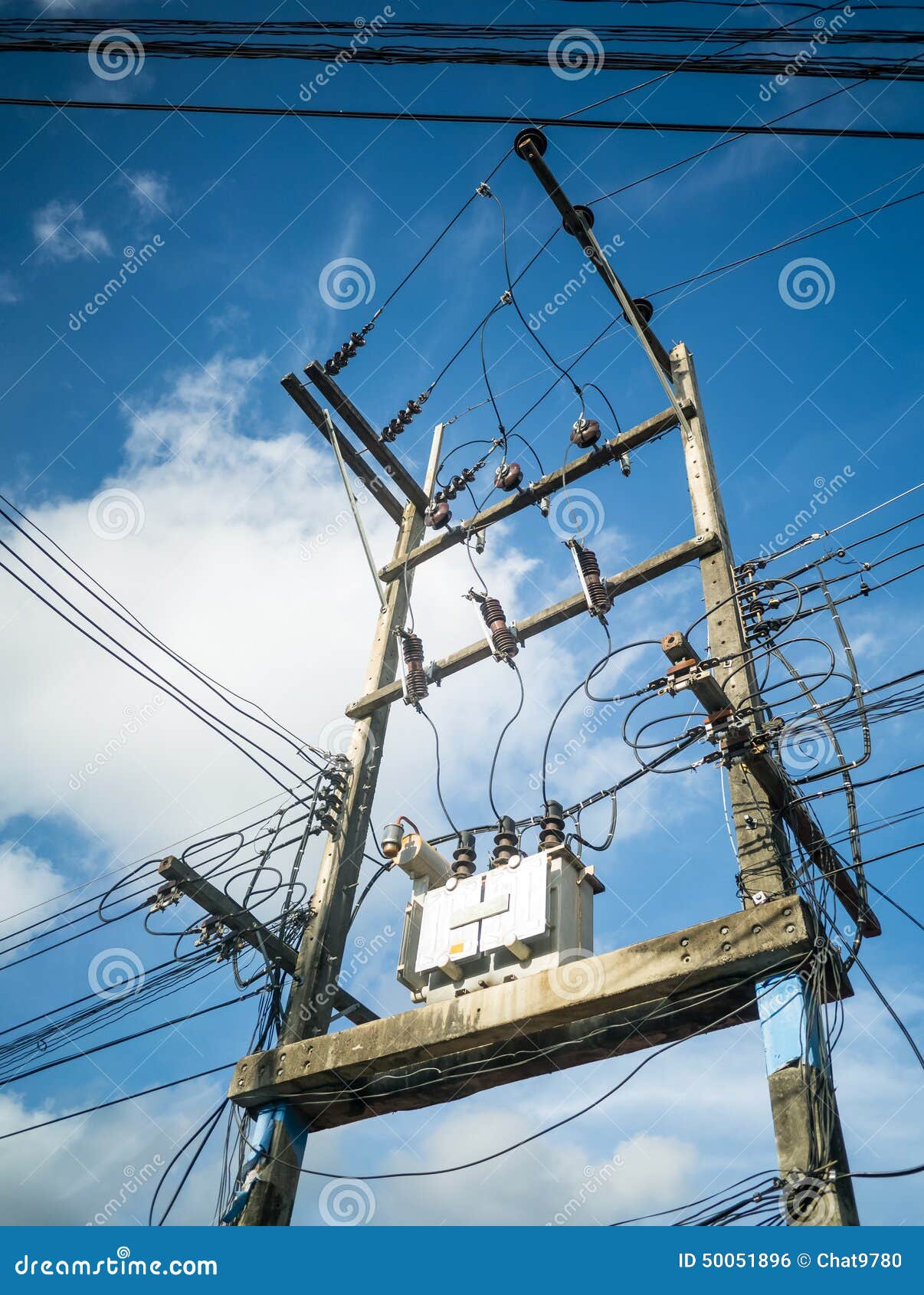 Electricity Post and the Transformer Stock Photo - Image of voltage ...