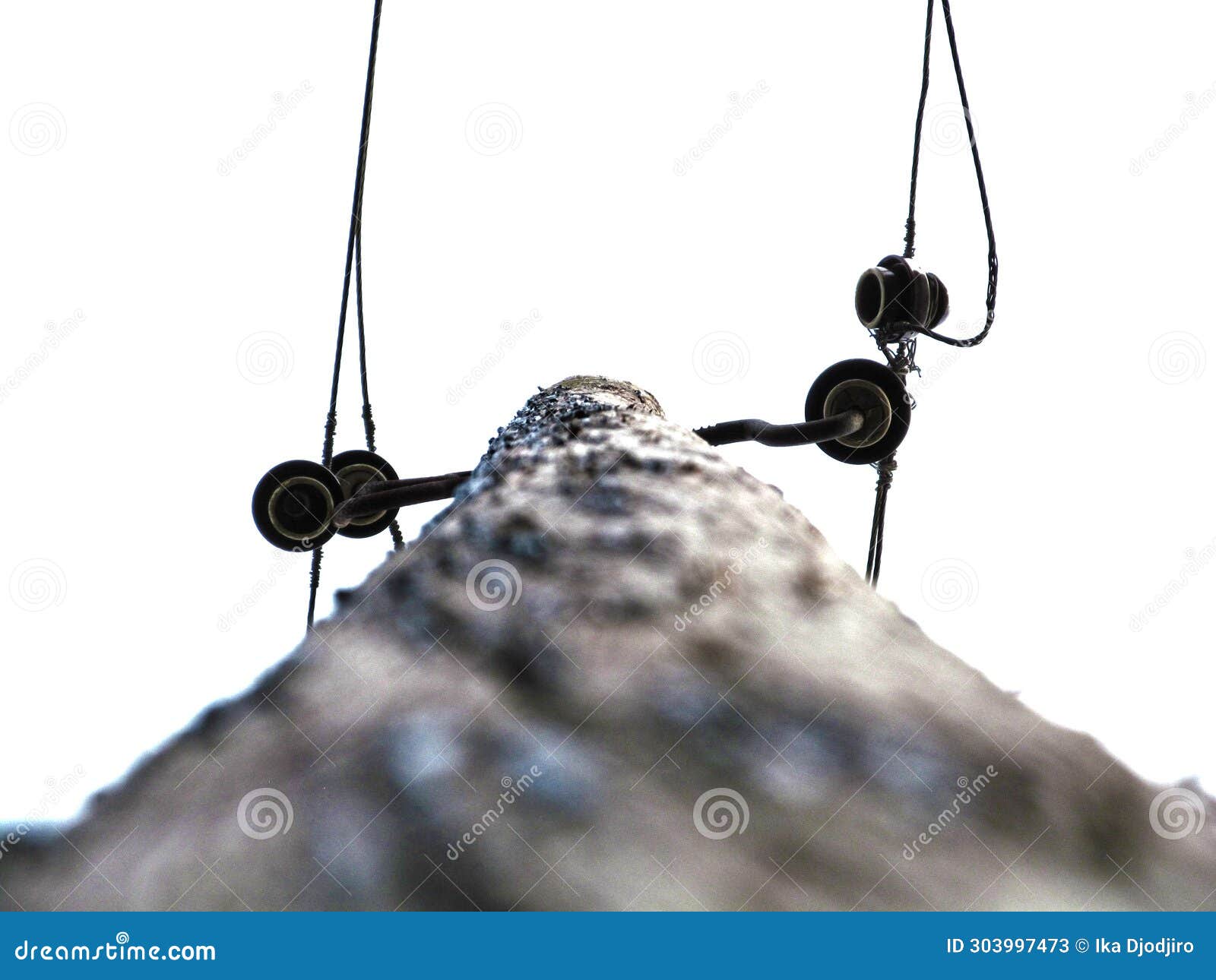Electricity Post with Wire Lines. Power Electric Distribution Stock ...