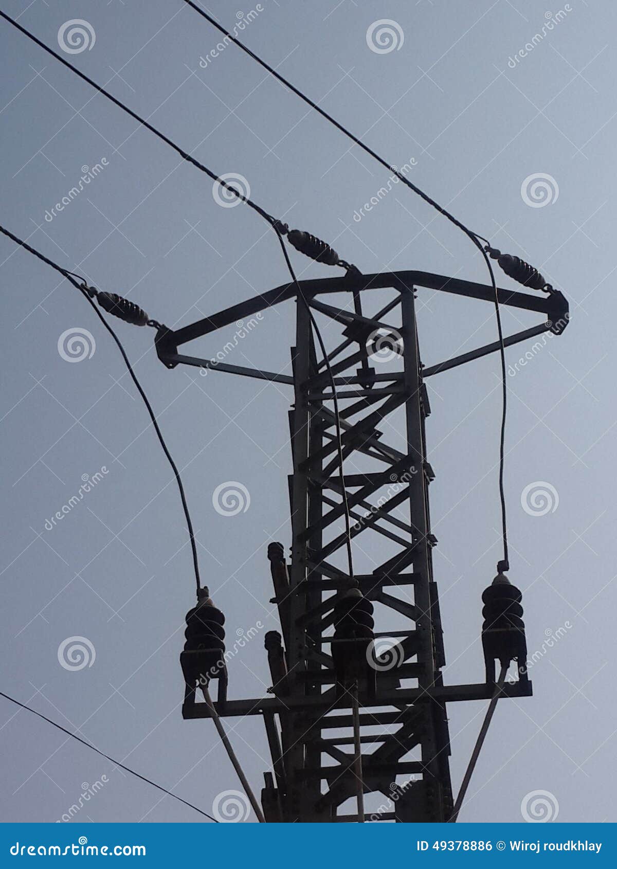 Electricity post stock photo. Image of energy, powerlines - 49378886