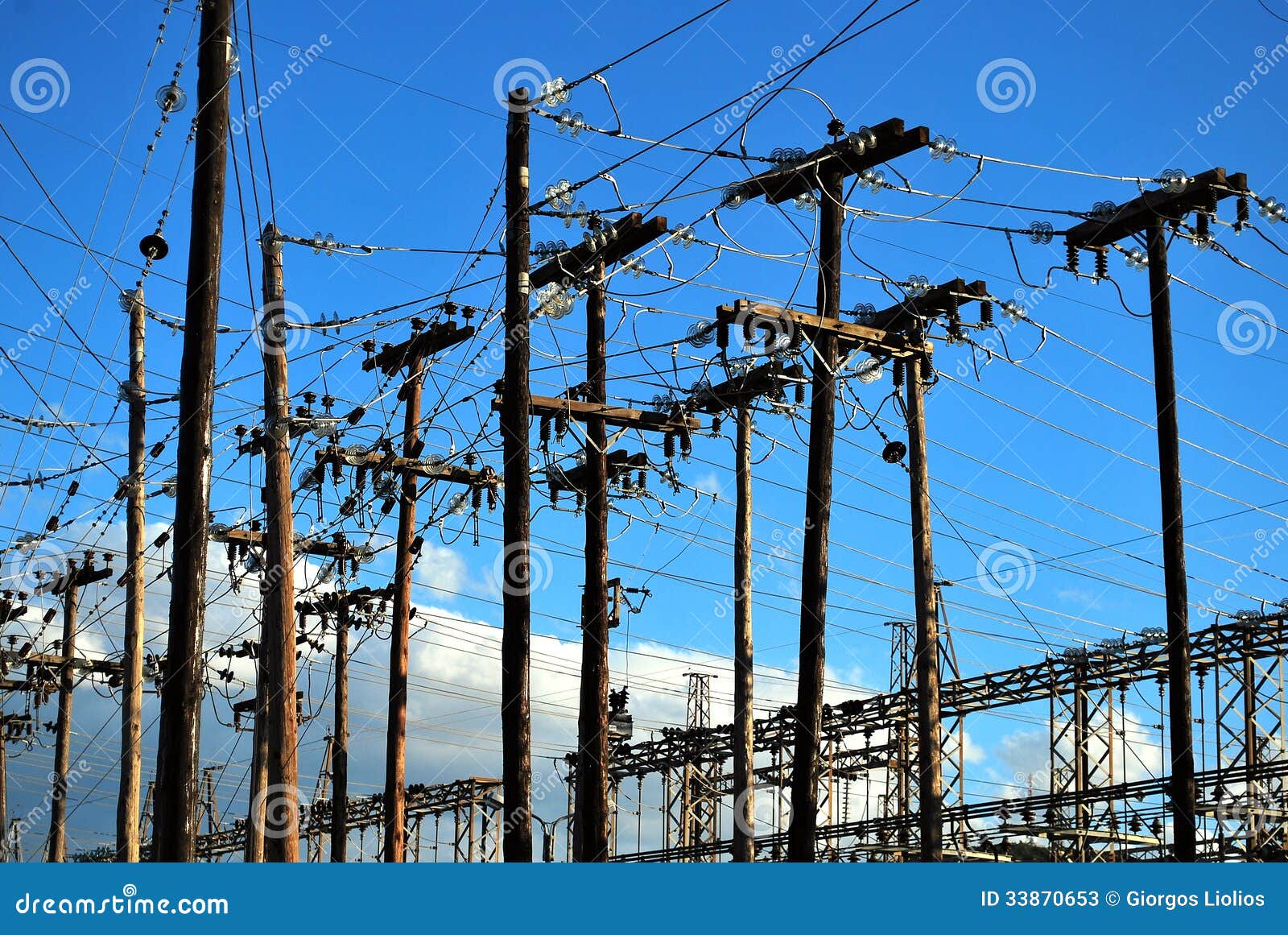Electricity posts stock image. Image of construction - 33870653
