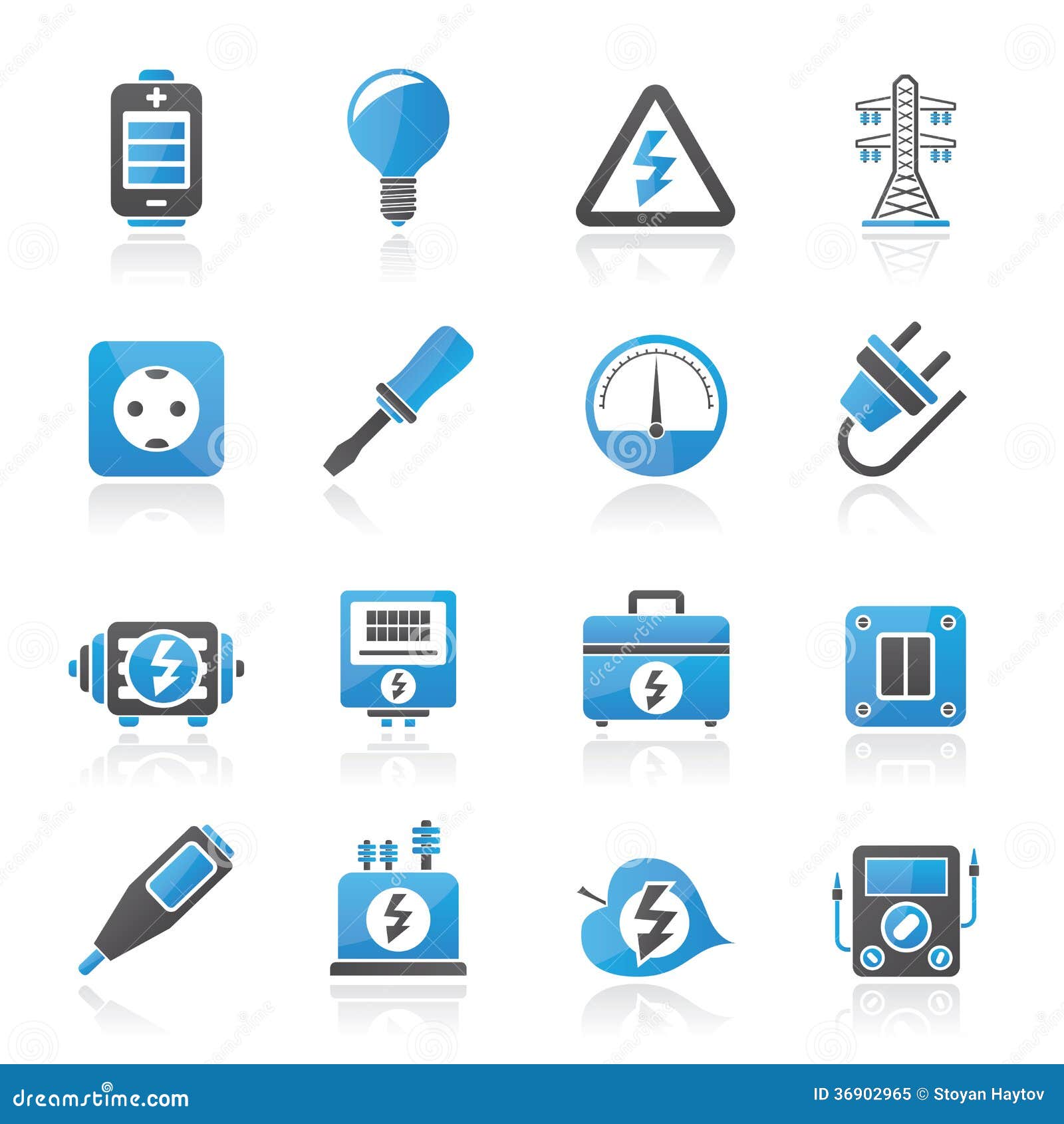 Electricity,power and Energy Icons Stock Vector - Illustration of menu ...