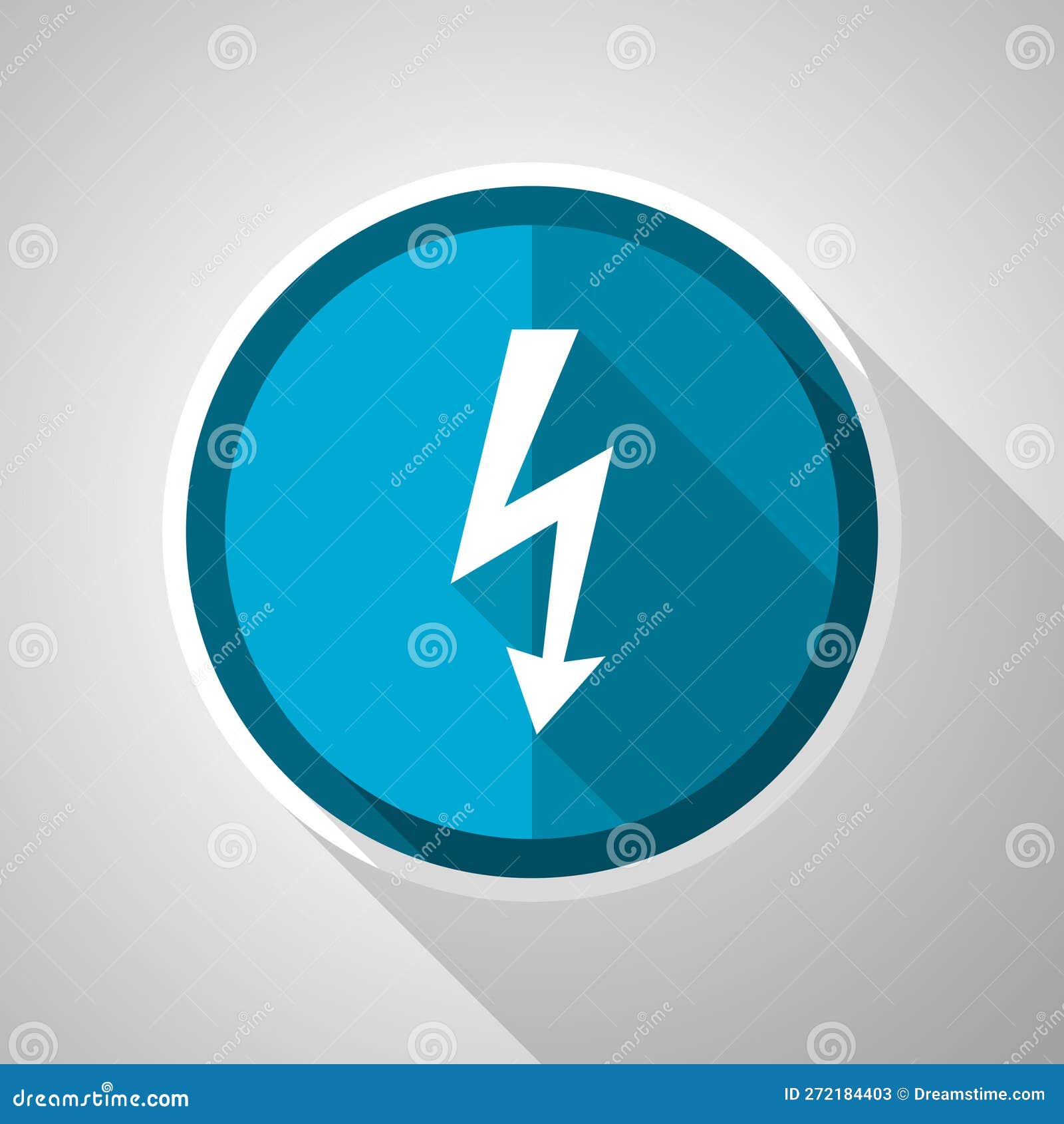 Electricity, Power, Energy Symbol, Flat Design Vector Blue Icon with ...