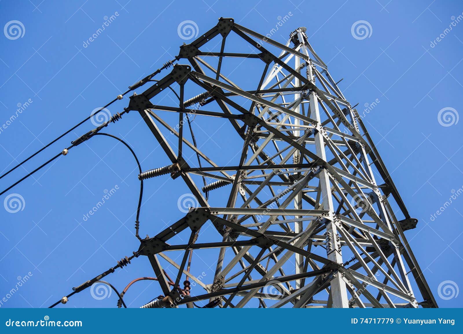 Electricity power line stock image. Image of color, construction - 74717779
