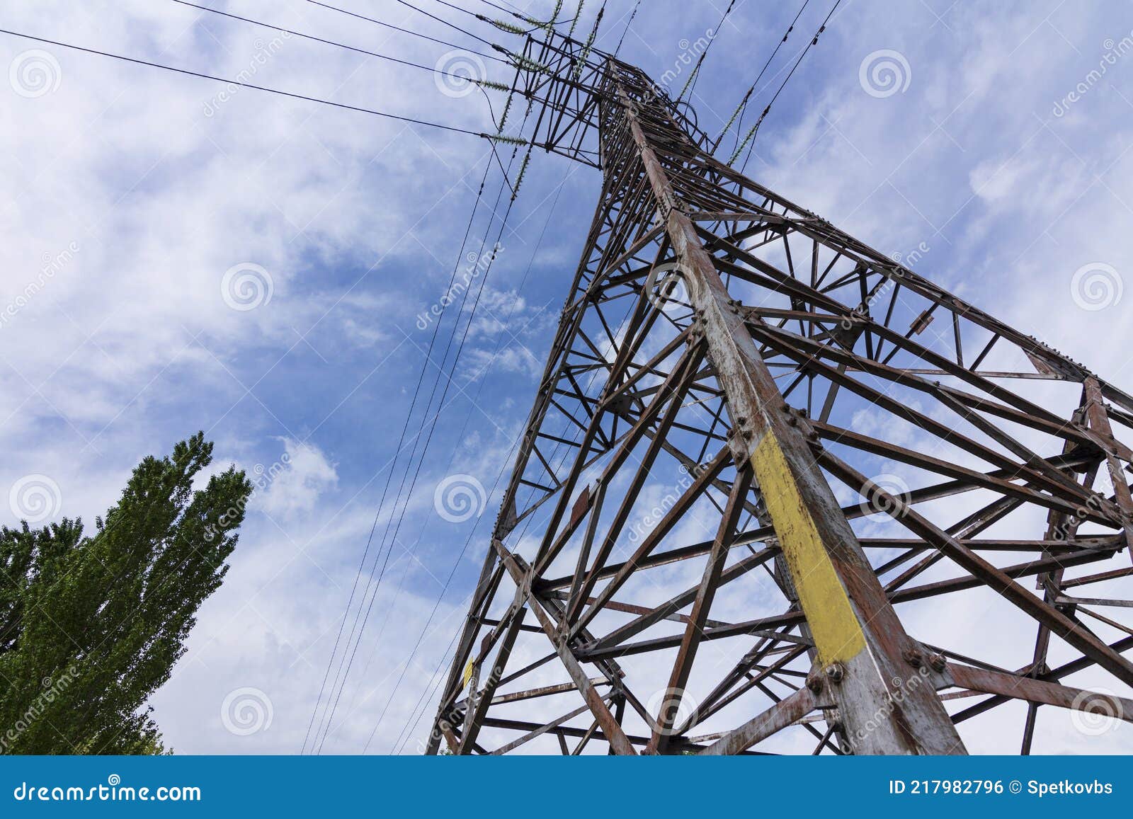 Electricity Power Line Tower Stock Photo - Image of industrial ...