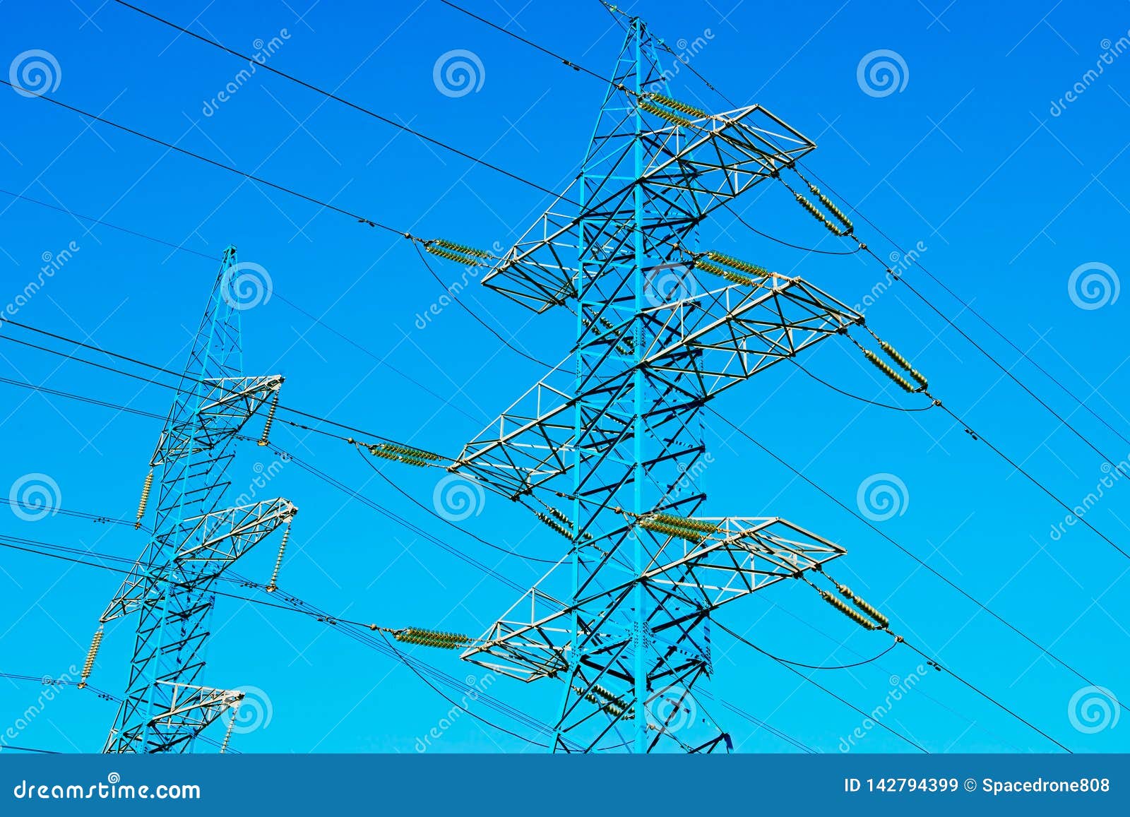 Electricity Power Lines City Background Stock Image - Image of outdoor ...
