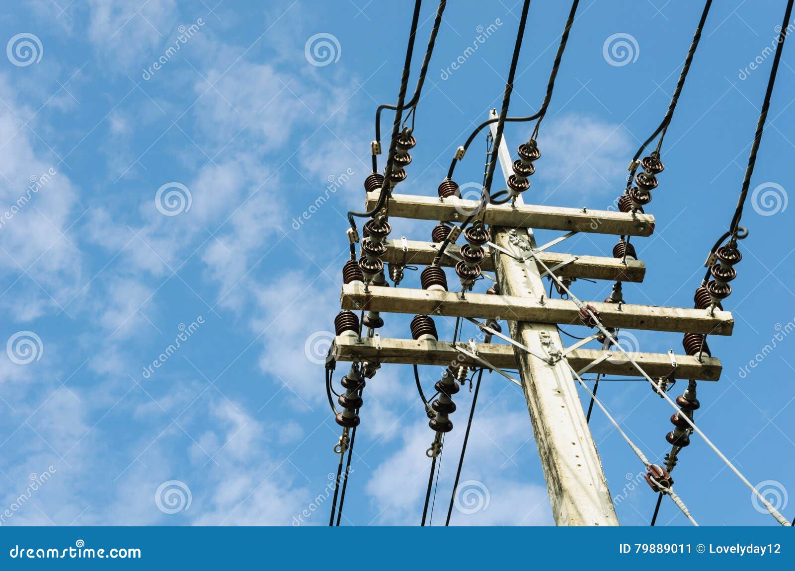 Power Pole Support. Fastening The Base Of The Support With Bolts Stock ...