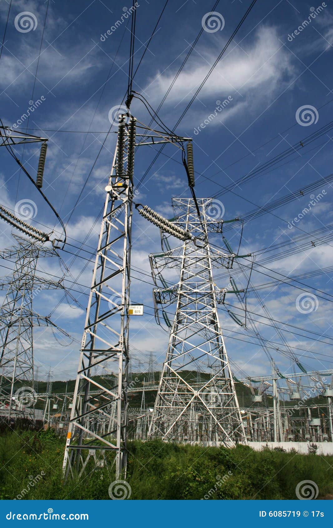 Power Pylon Overload Or Electric Short Circuit At Transformer On Poles ...