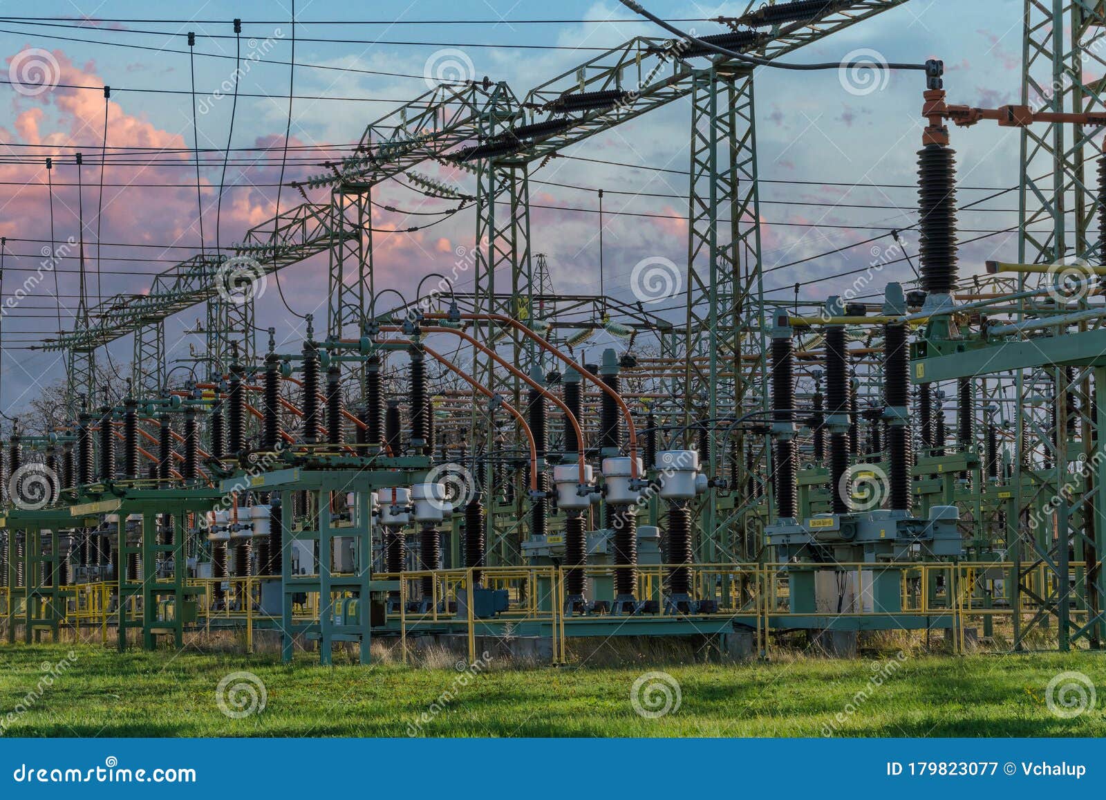 Electricity Power Station. Electrical Power Infrastructure Concept ...