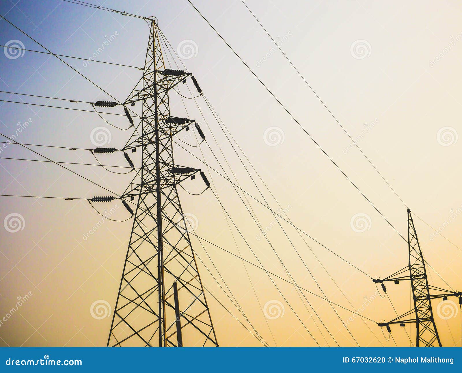 Electricity Power Supply Post Stock Photo - Image of energy, cable ...