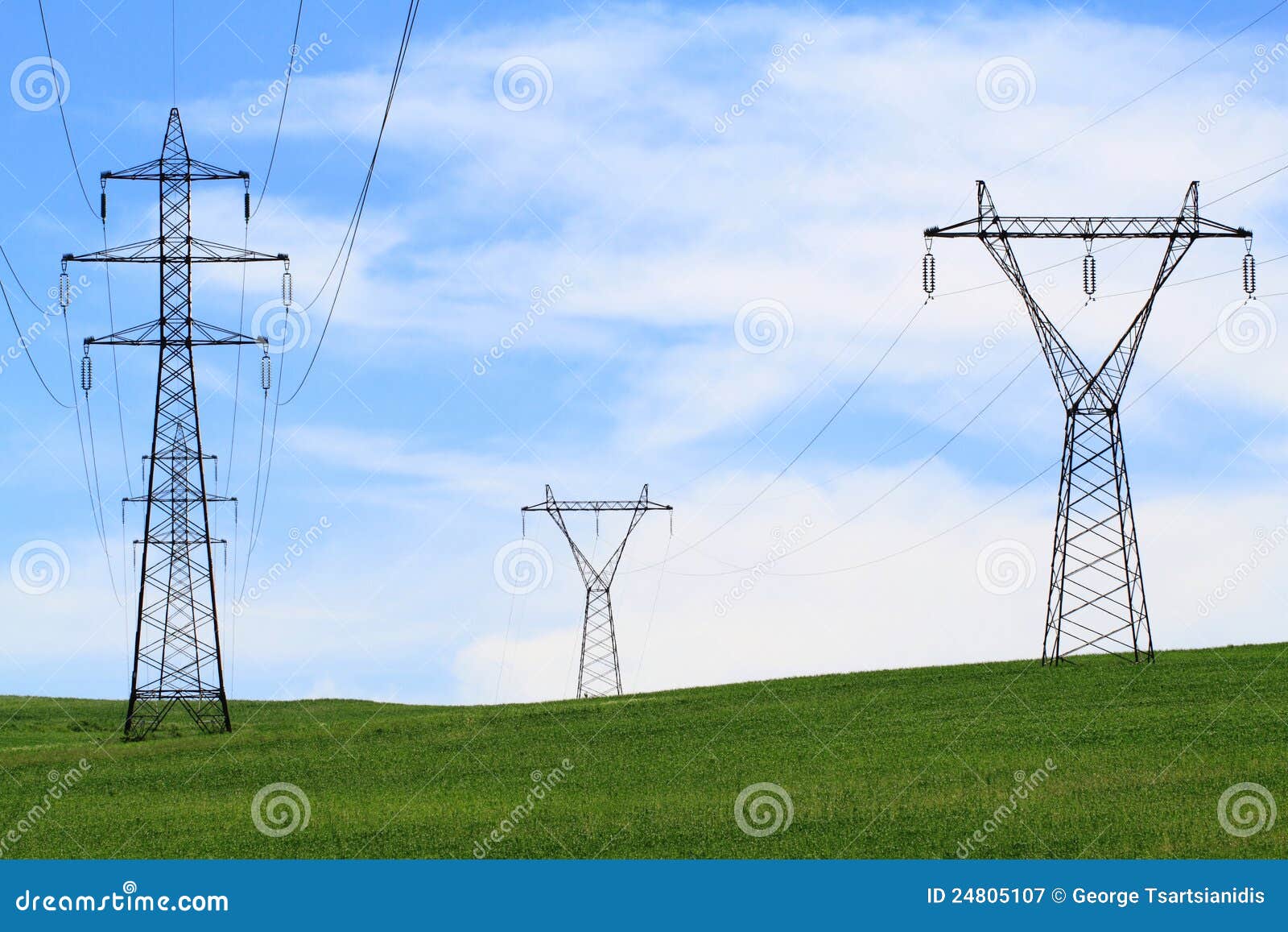 Electricity Power Transmission Lines Stock Image - Image of outdoors ...