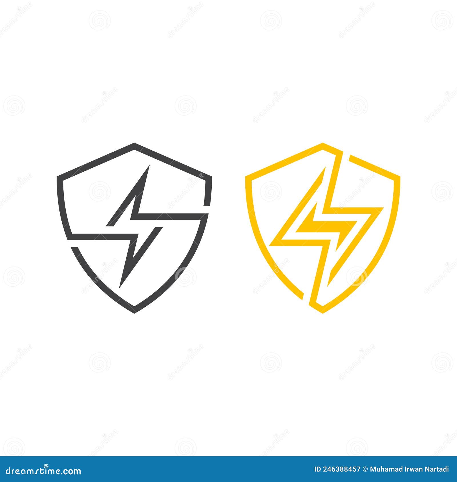 Electricity Protect, Shield. Vector Icon Logo Template Stock ...