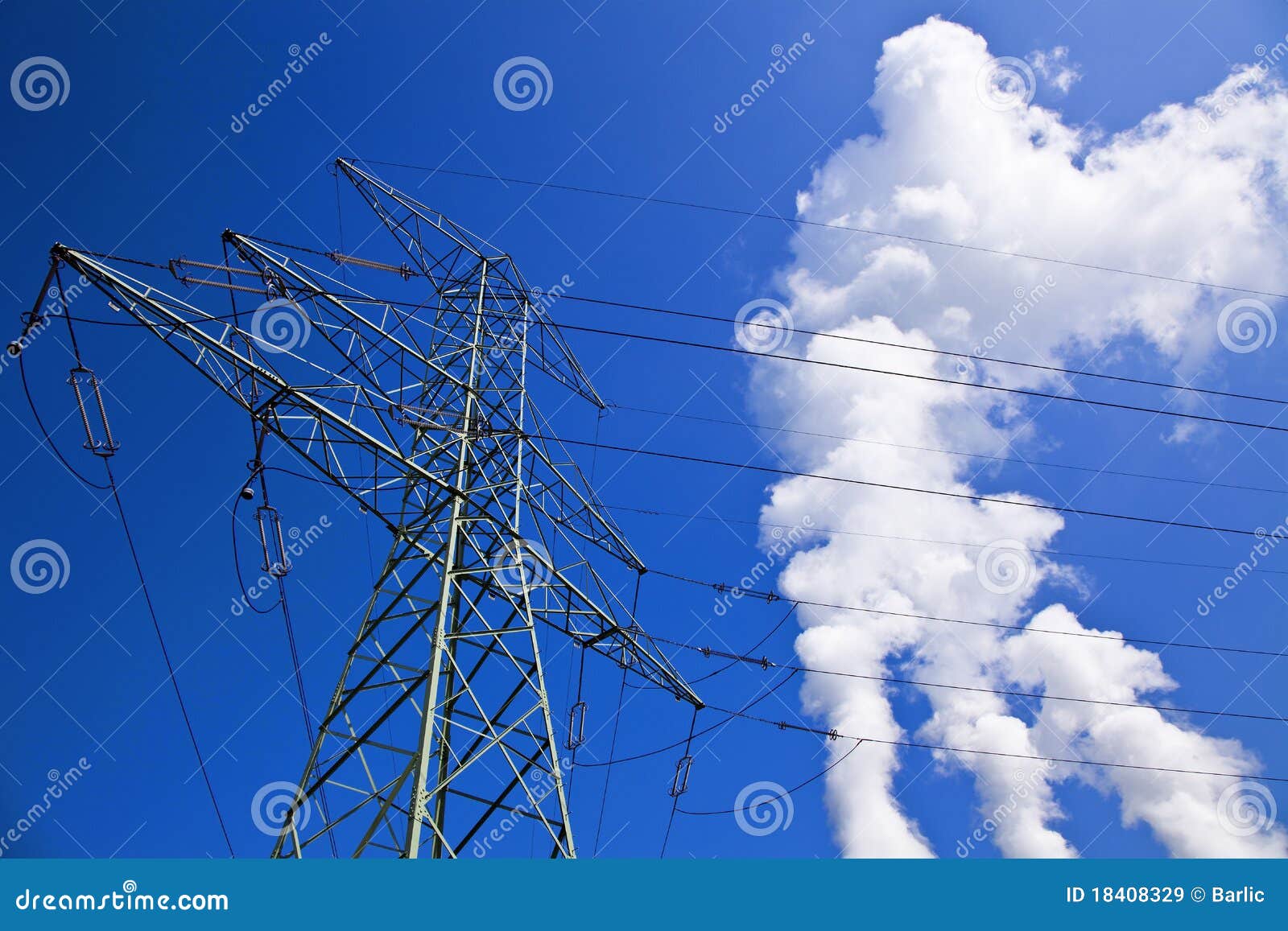 Electricity pylon stock image. Image of clouds, blue - 18408329