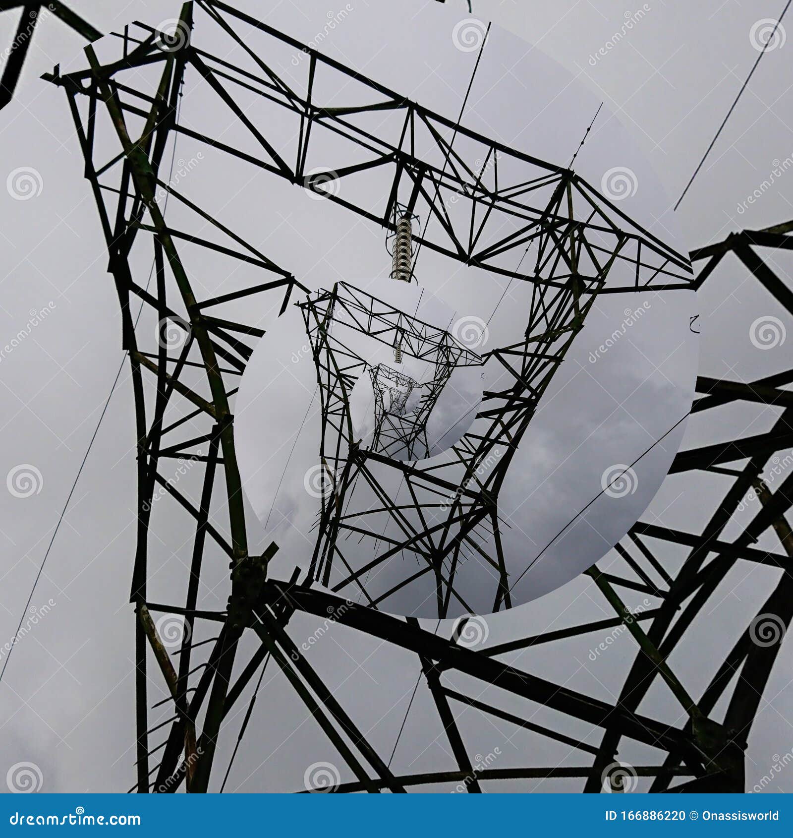 Electricity Pylon Abstract Grey Art Stock Photo - Image of electricity ...