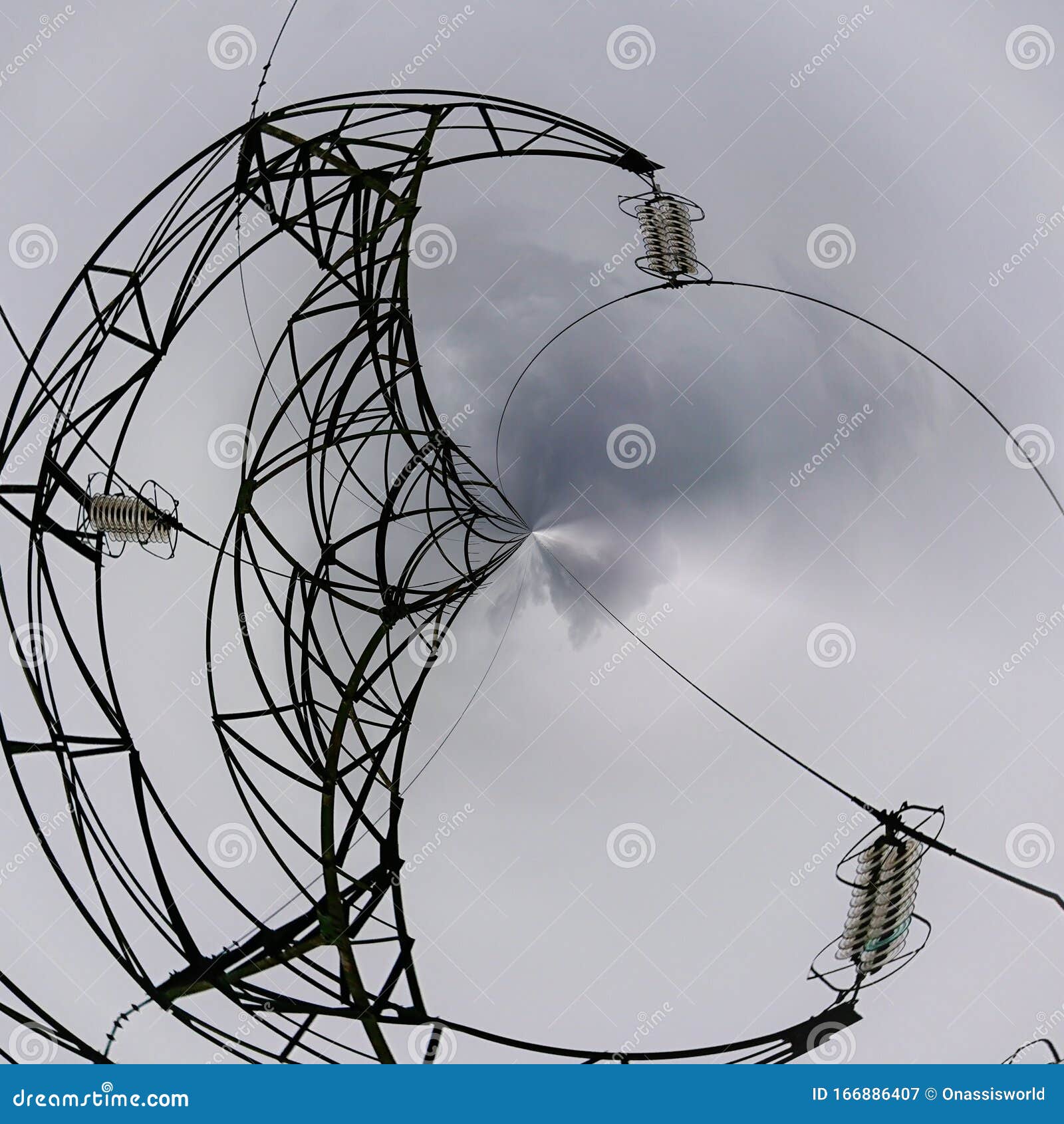 Electricity Pylon Abstract Grey Art Stock Image - Image of pylon ...